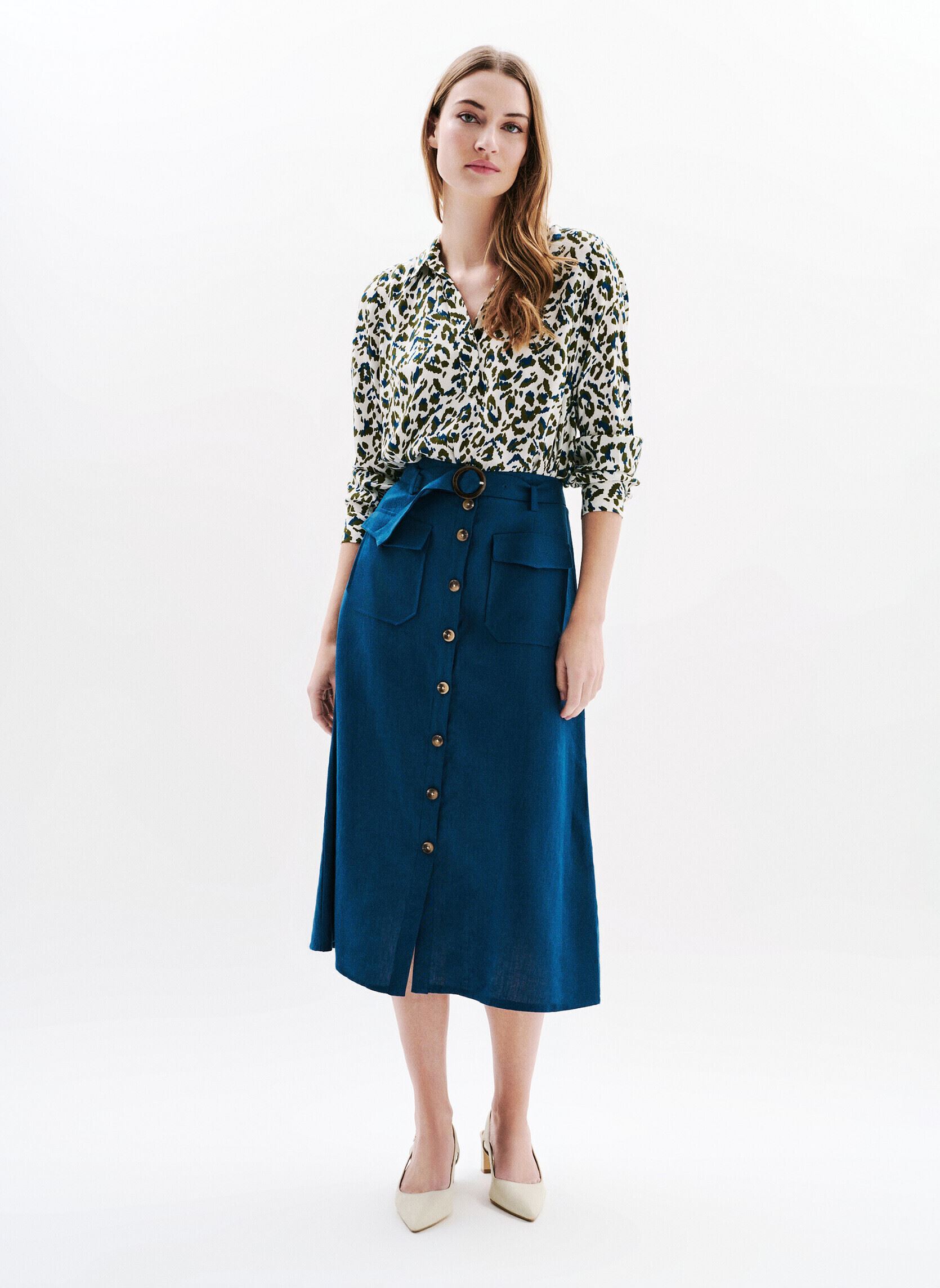 Caroll Jupes courtes Jupe - KK031-AGNES femme bleu | Sarenza France