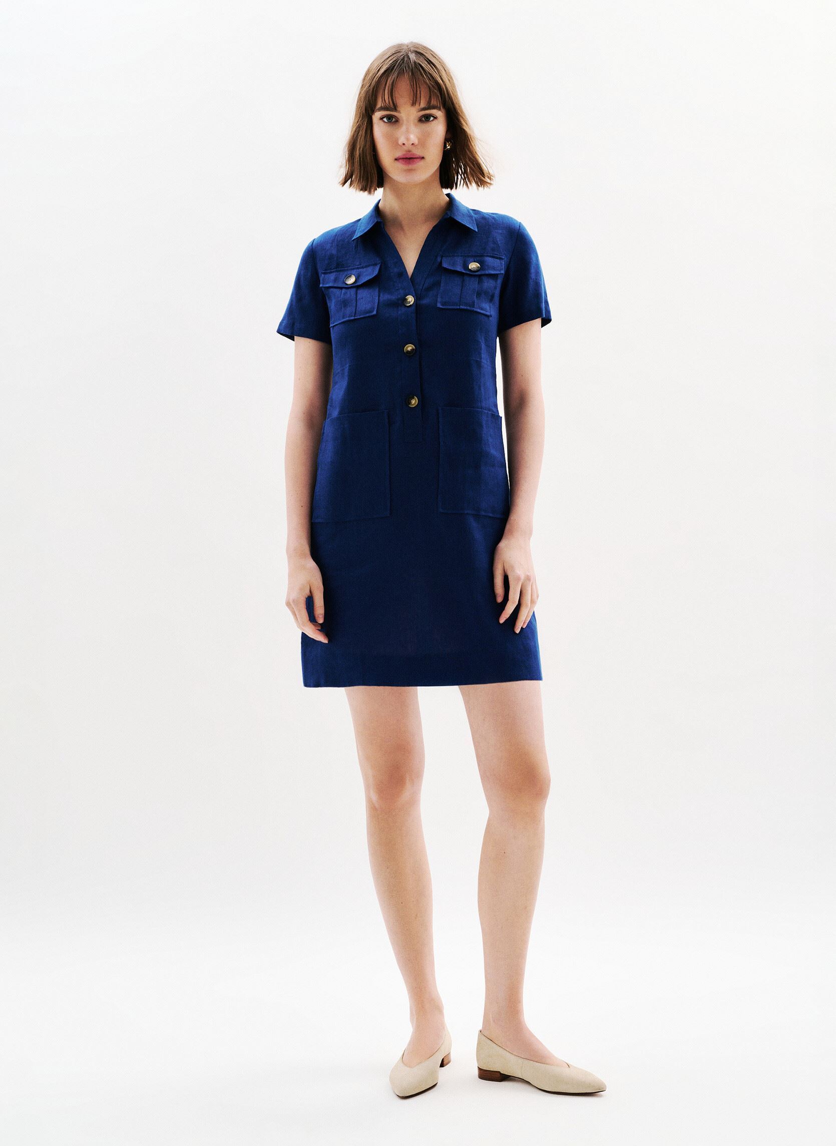 Caroll Robes Robe mini - RK000-LAUREB femme bleu | Sarenza France