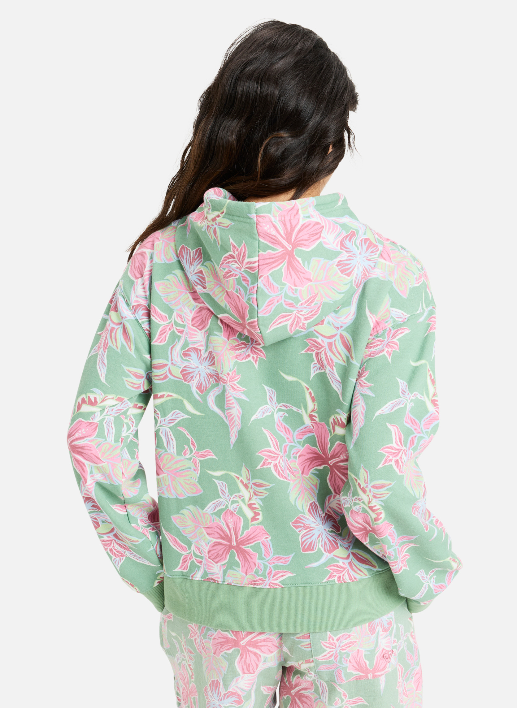 Roxy Sweats à capuche Sweat à capuche zippé HIBISCUS ISLAND. femme vert ...