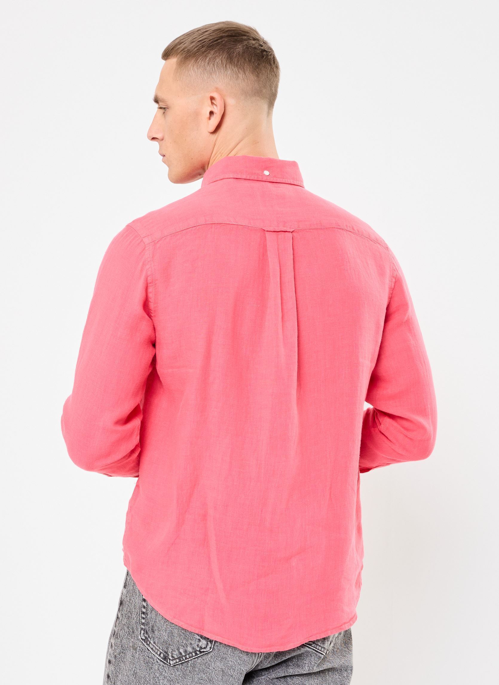 GANT Chemises Chemise - REG GMNT DYED LINEN SHIRT homme rouge | Sarenza ...