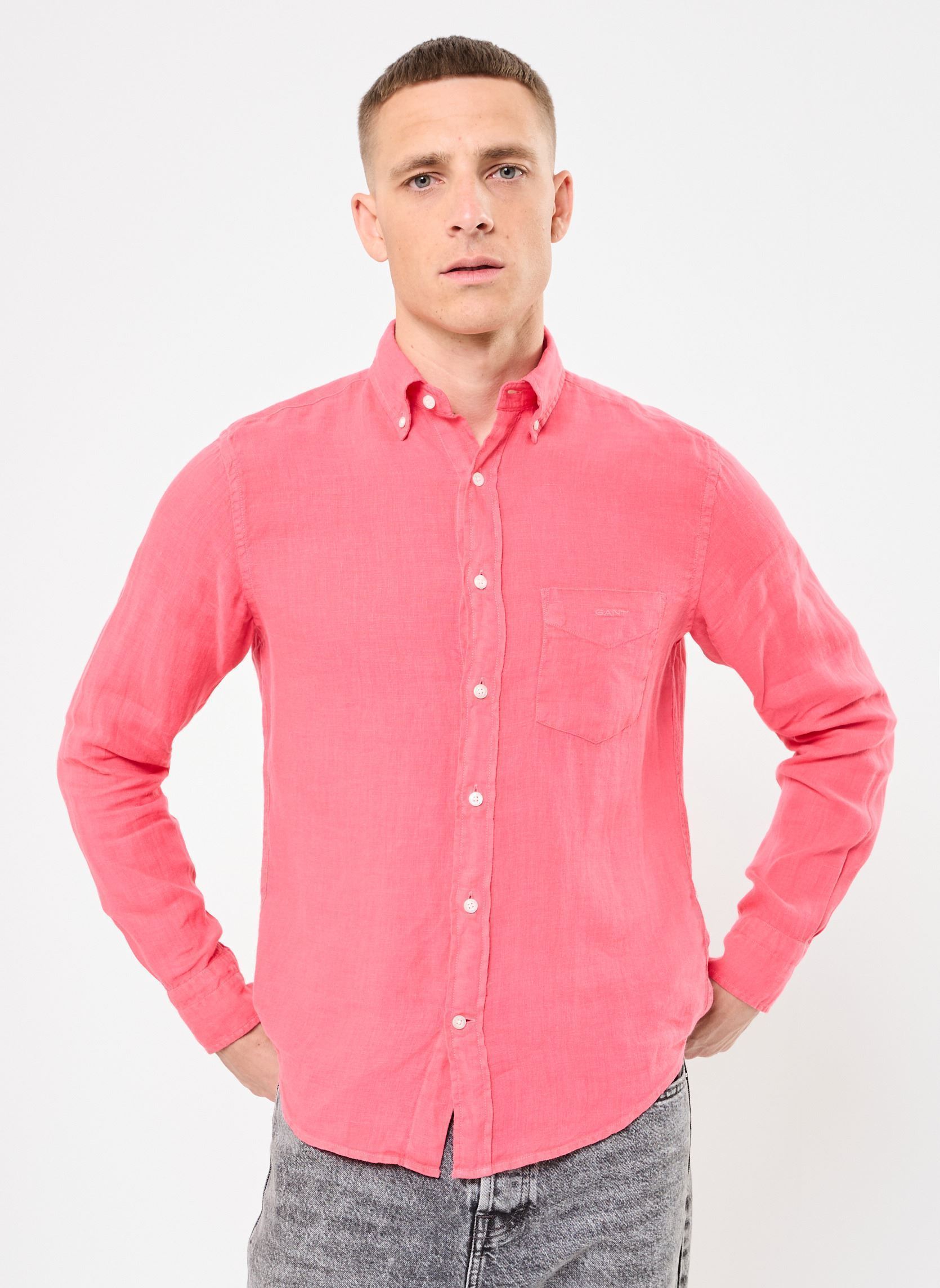 GANT Chemises Chemise - REG GMNT DYED LINEN SHIRT homme rouge | Sarenza ...