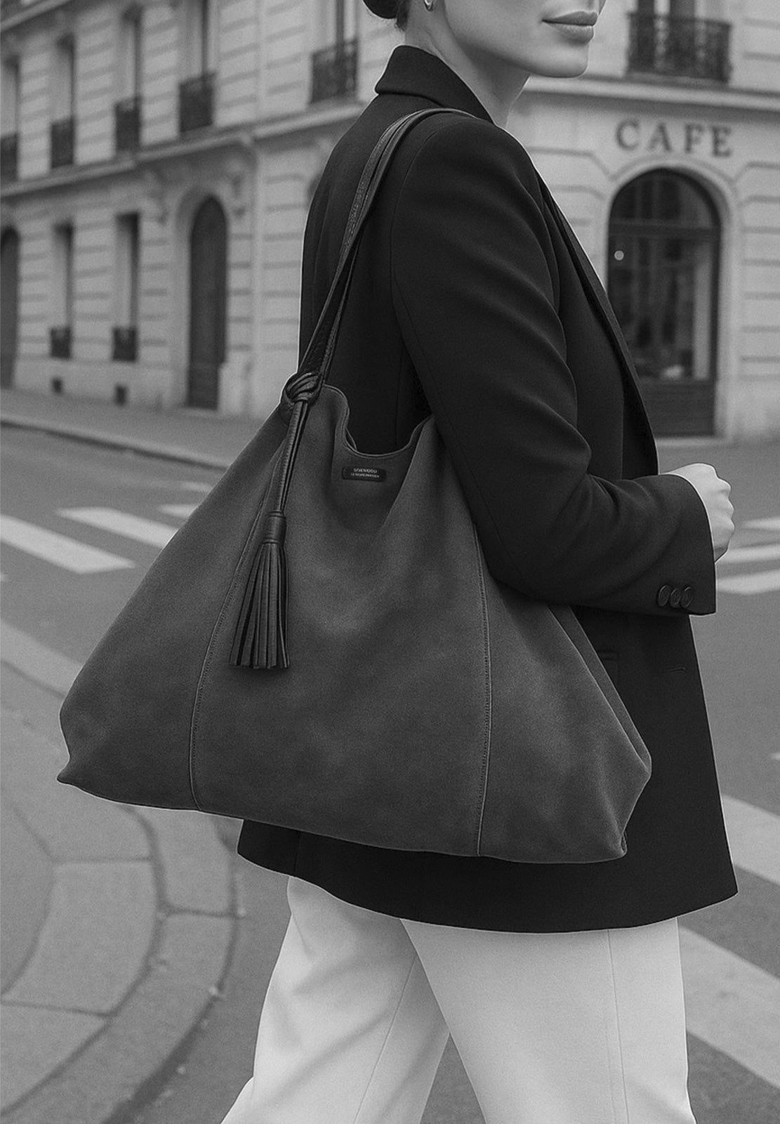 Loxwood Sacs à main ODÉON - Sac cabas souple en daim orné d'un piqué ...