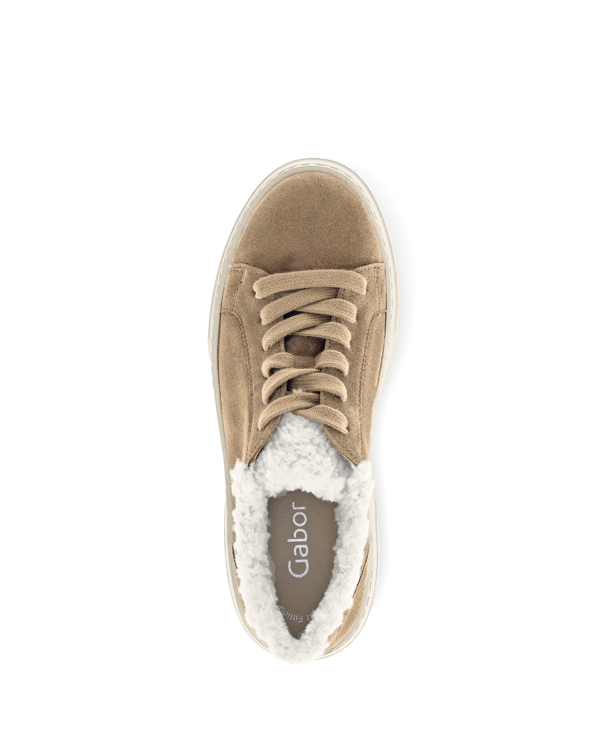 Gabor Baskets basses Baskets beiges en velours/fourure femme beige ...