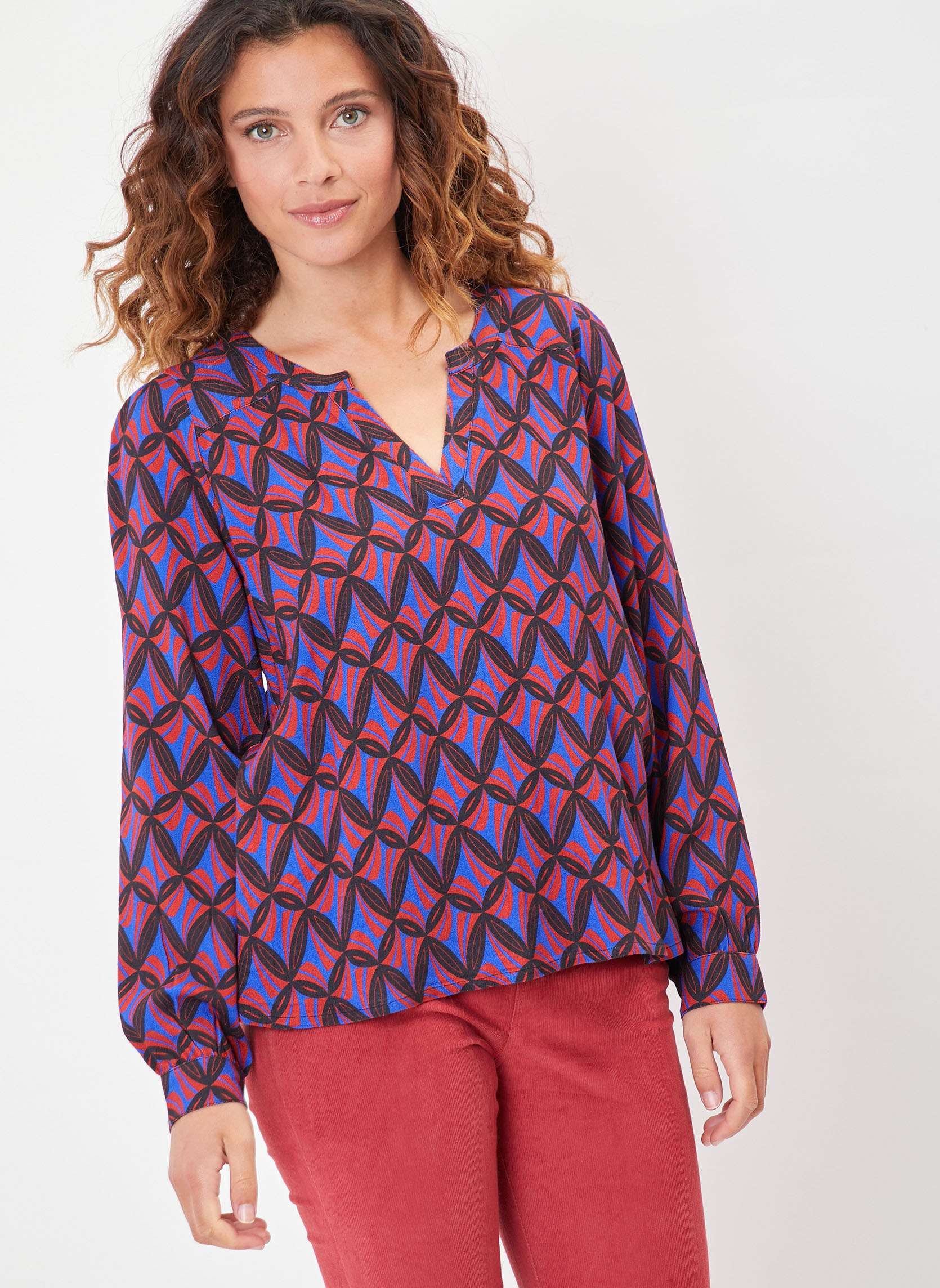 Princesse Nomade Blouses manches longues Blouse fluide imprimé BILIE ...