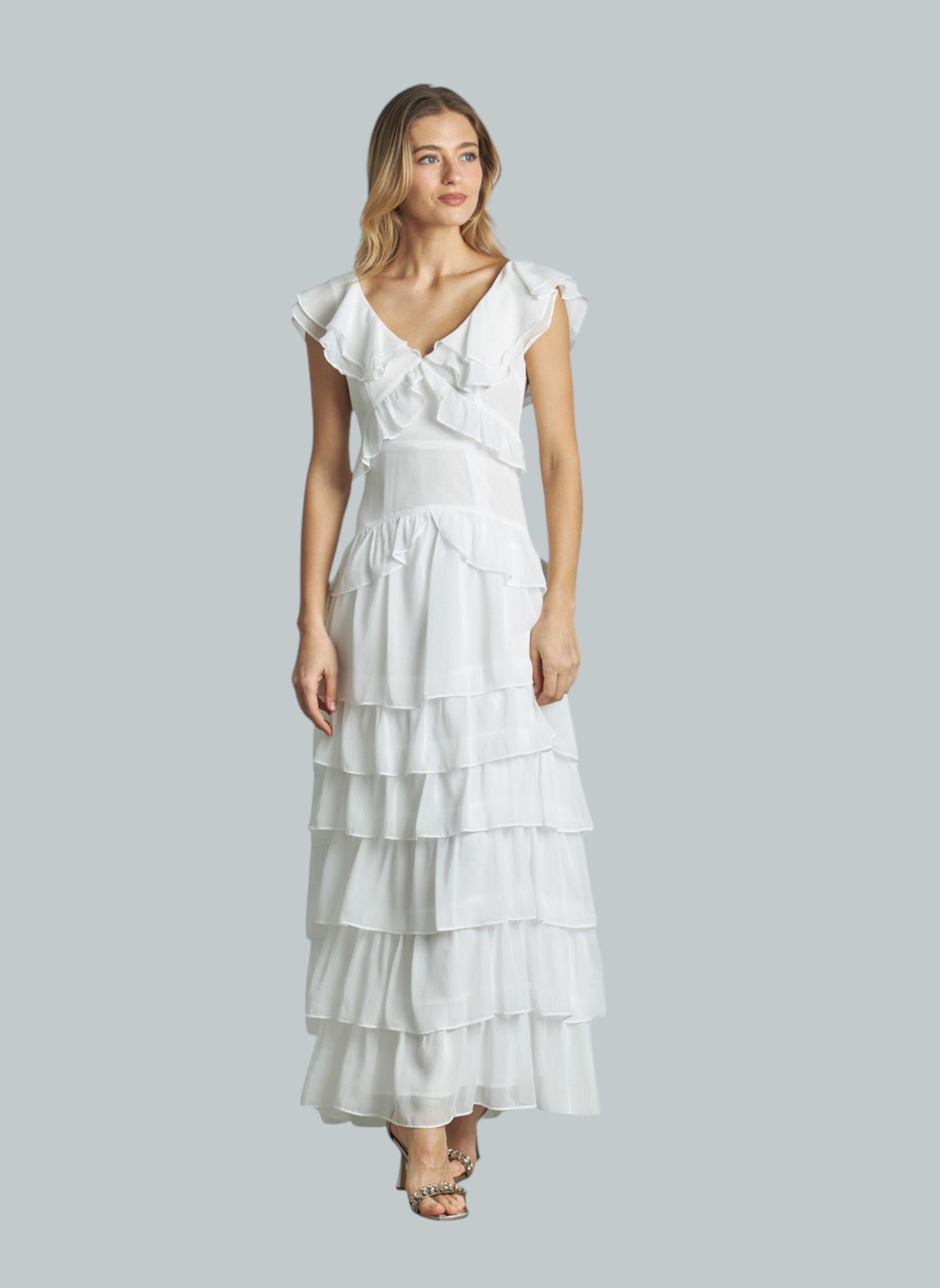 Alma en Pena Robes Robe V25CL0234 Blanc femme blanc | Sarenza France