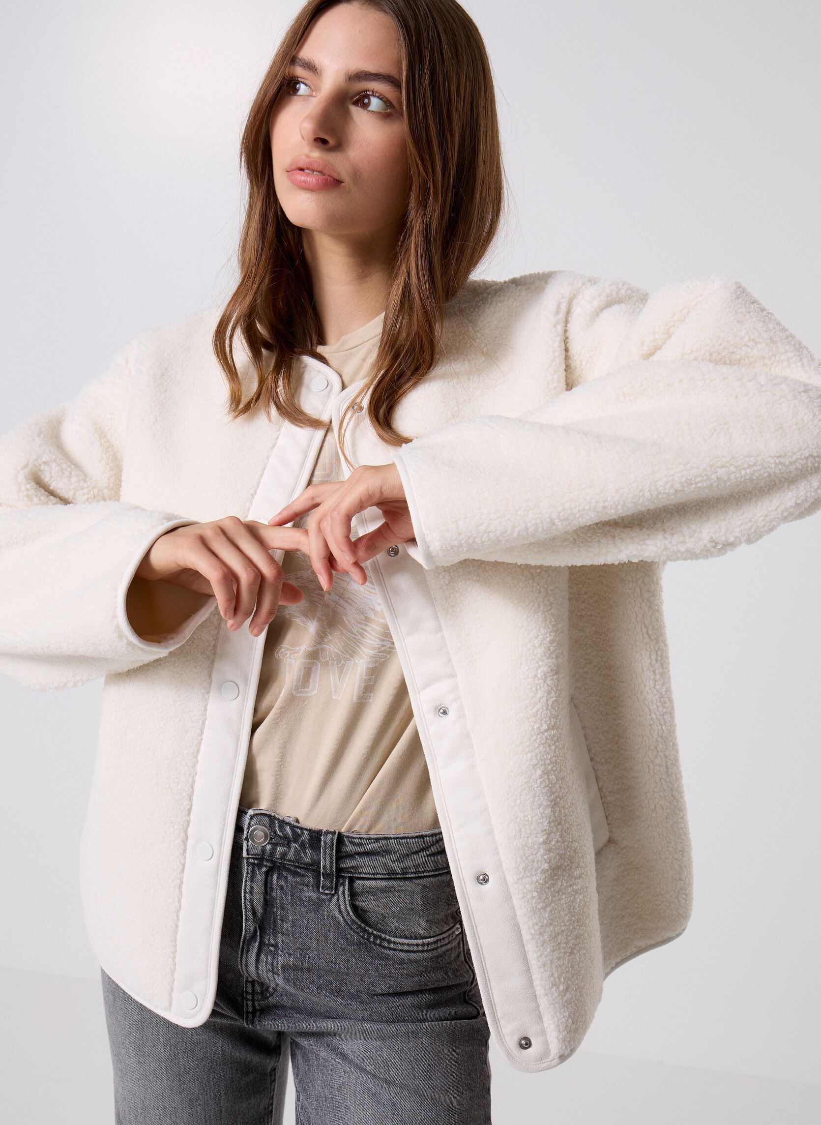 MADE BY Vestes fourrure Veste sherpa - VSHERPALI femme beige | Sarenza ...