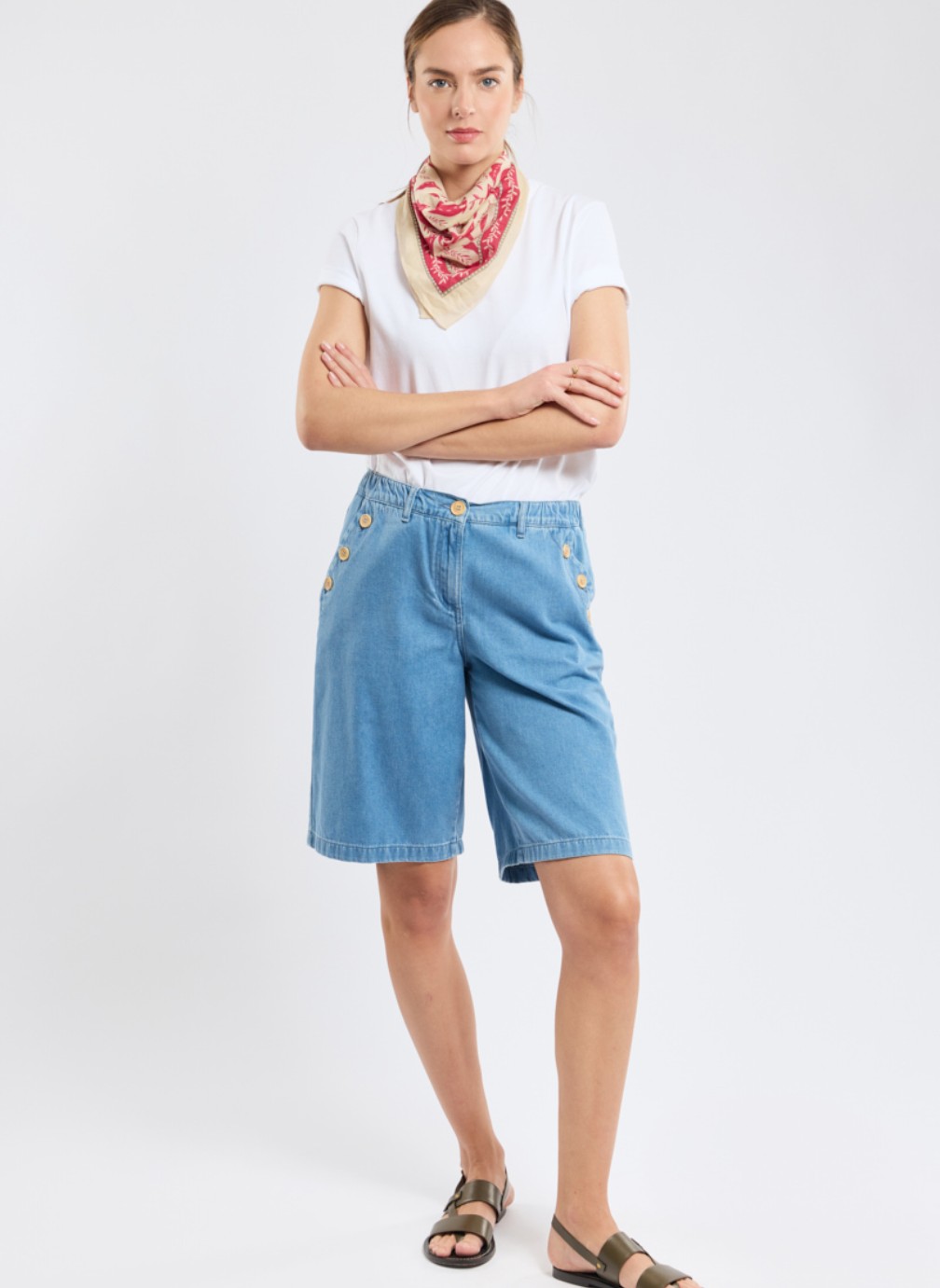 Armor Lux Shorts Short 73543 jean femme bleu | Sarenza France