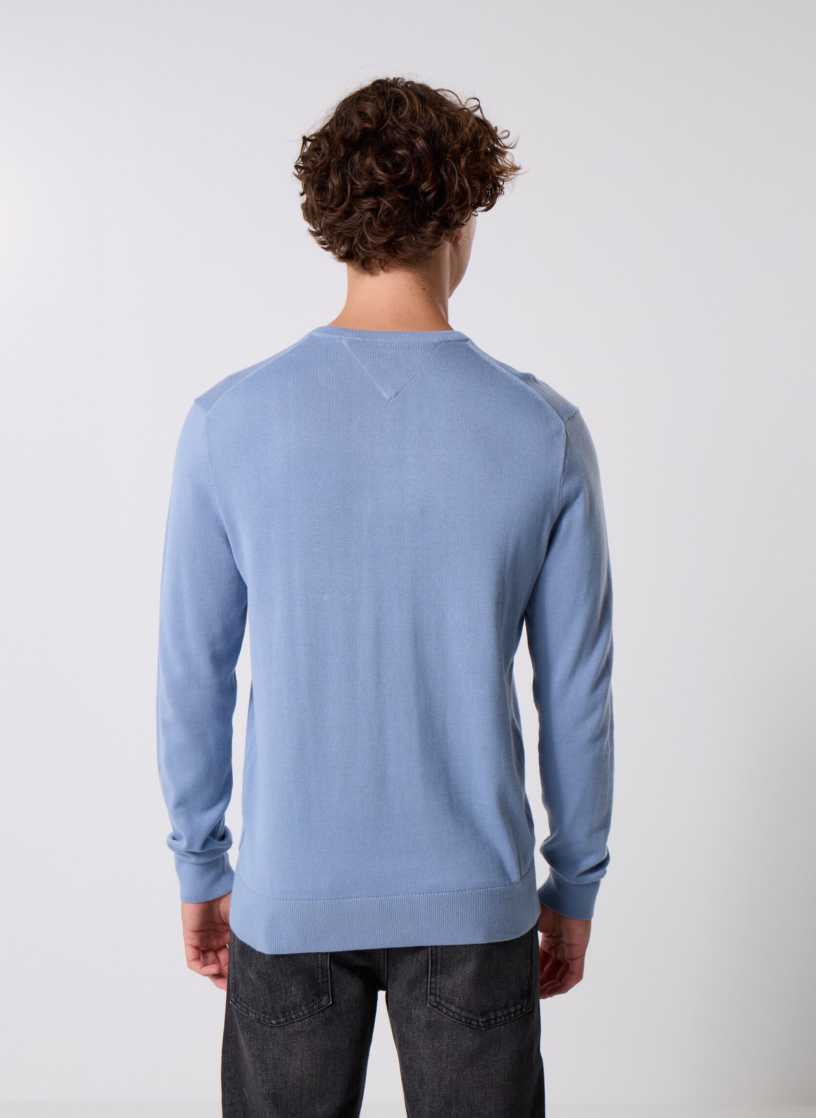 Tommy Hilfiger Pulls Essential Cotton V MW0MW14745C2B homme bleu ...