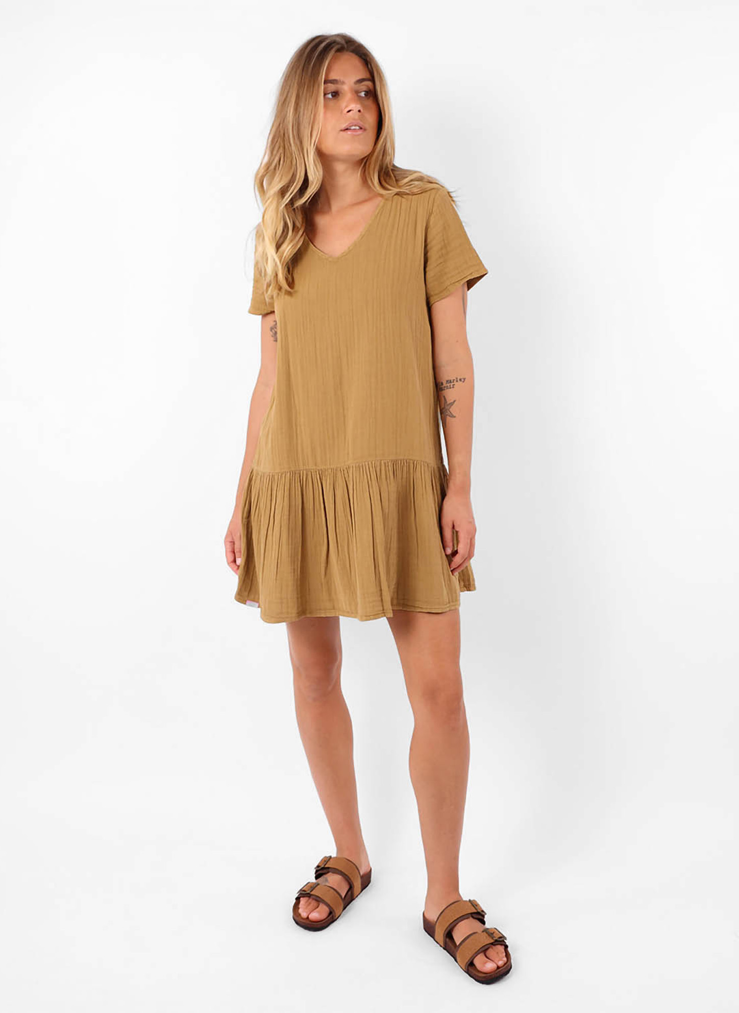 Oxbow Robes Robe en coton délavée DOMINGO femme marron | Sarenza France