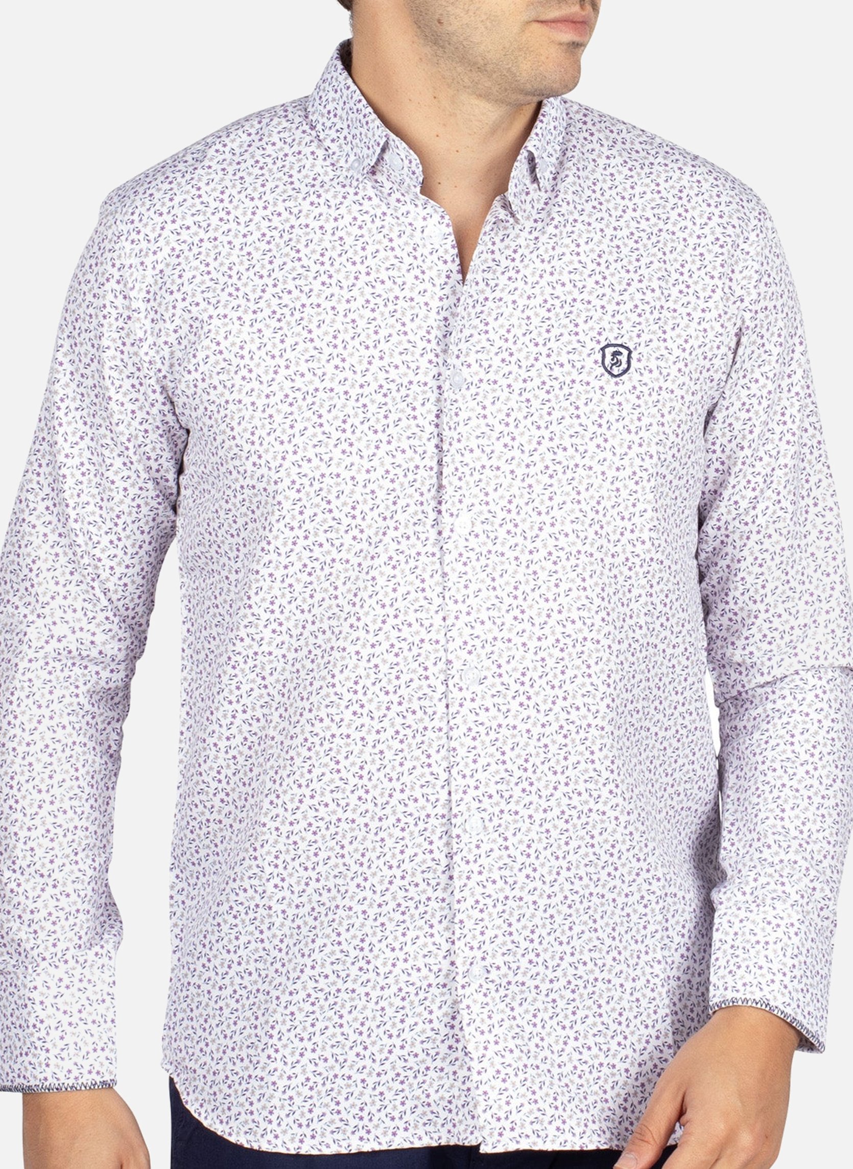 Shilton Chemises Chemise unie floral - E25206L - Blanc homme blanc ...