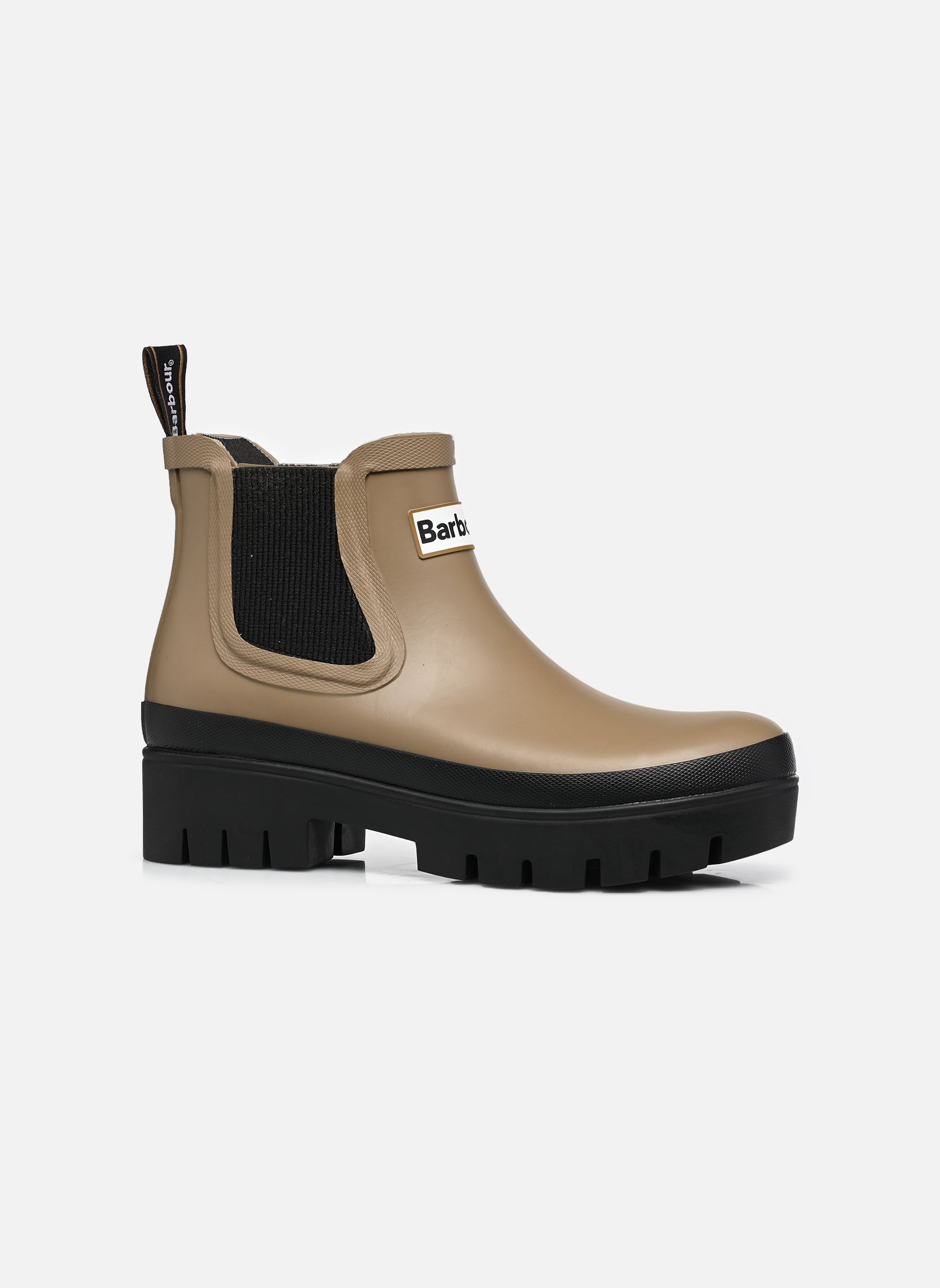 Bestel Barbour Lage enkellaarsjes Halton Chelsea Welly dames beige ...