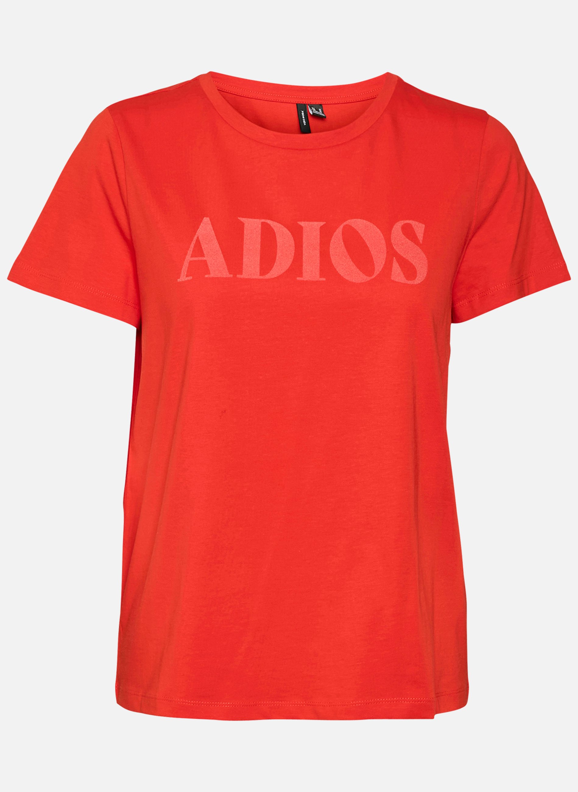 Vero Moda Tee-shirts manches courtes T-shirt en coton rouge avec une ...