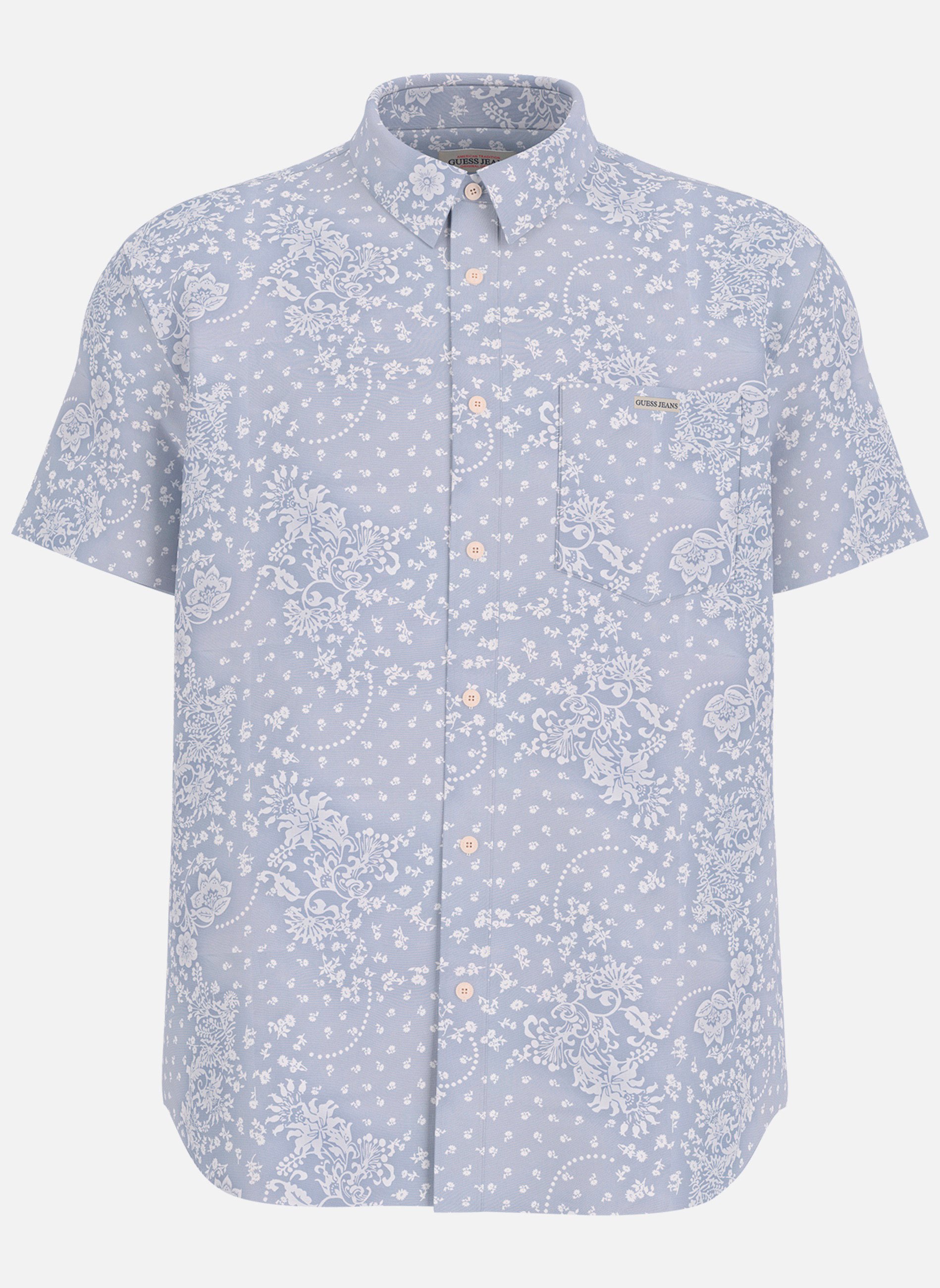 Guess Chemises Chemise en coton ciel fleurie avec une coupe droite et ...