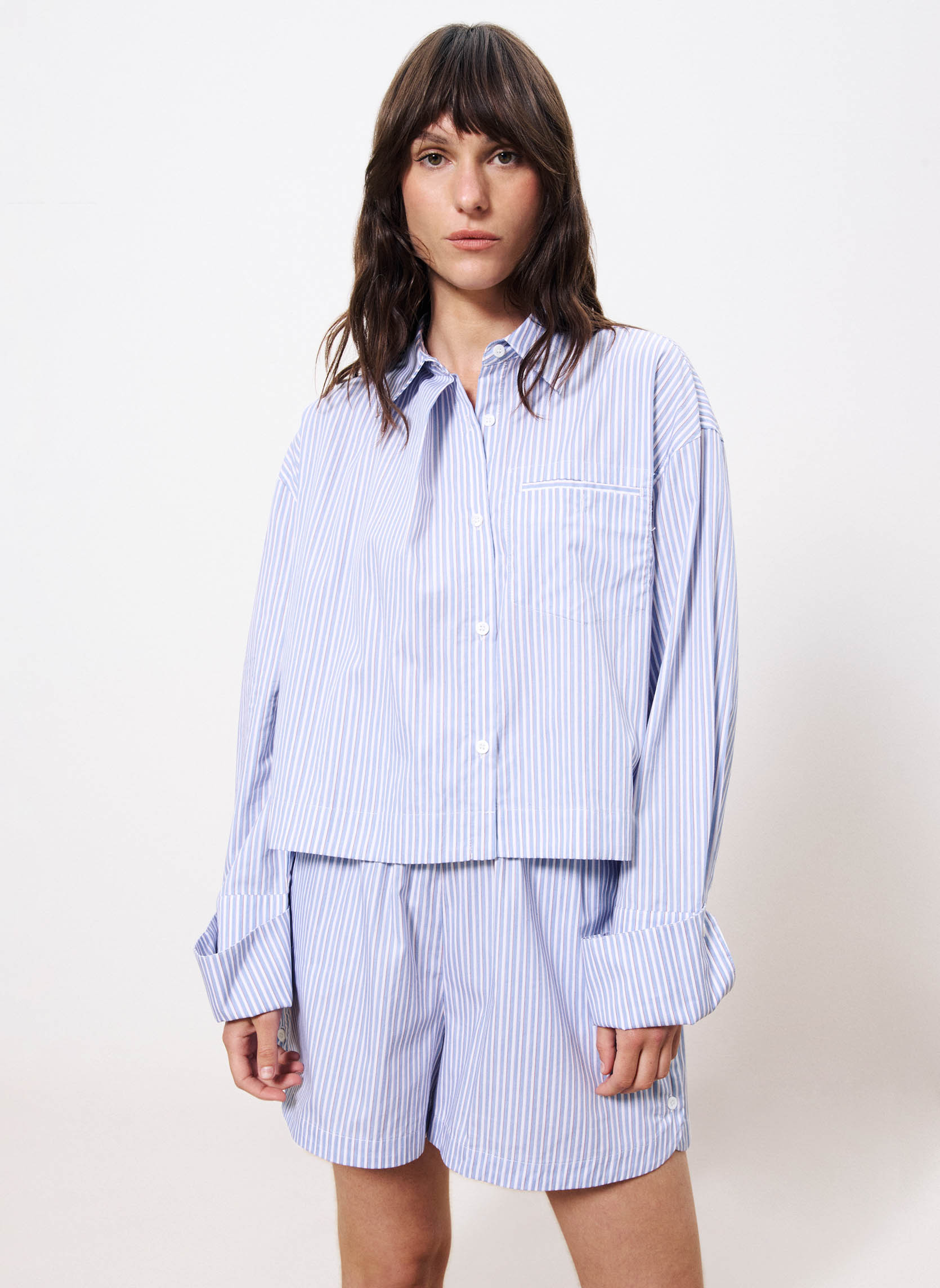 FRNCH Chemises manches longues Chemise NAELA Bleu clair femme bleu ...