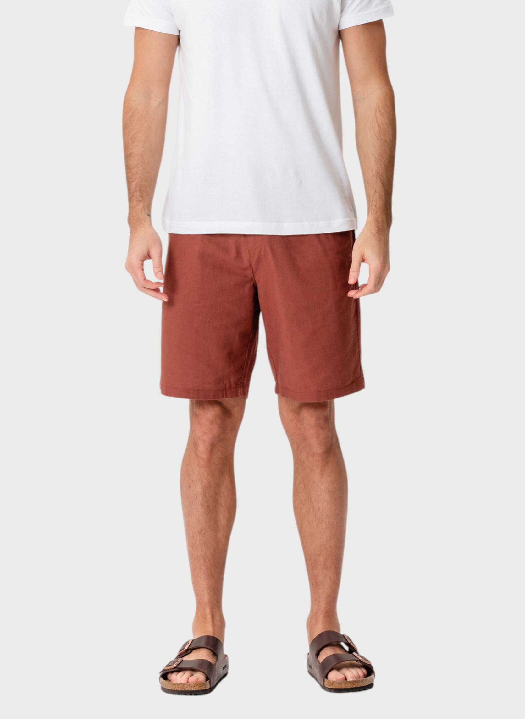 TeeShoppen Shorts Short en lin homme rouge | Sarenza France