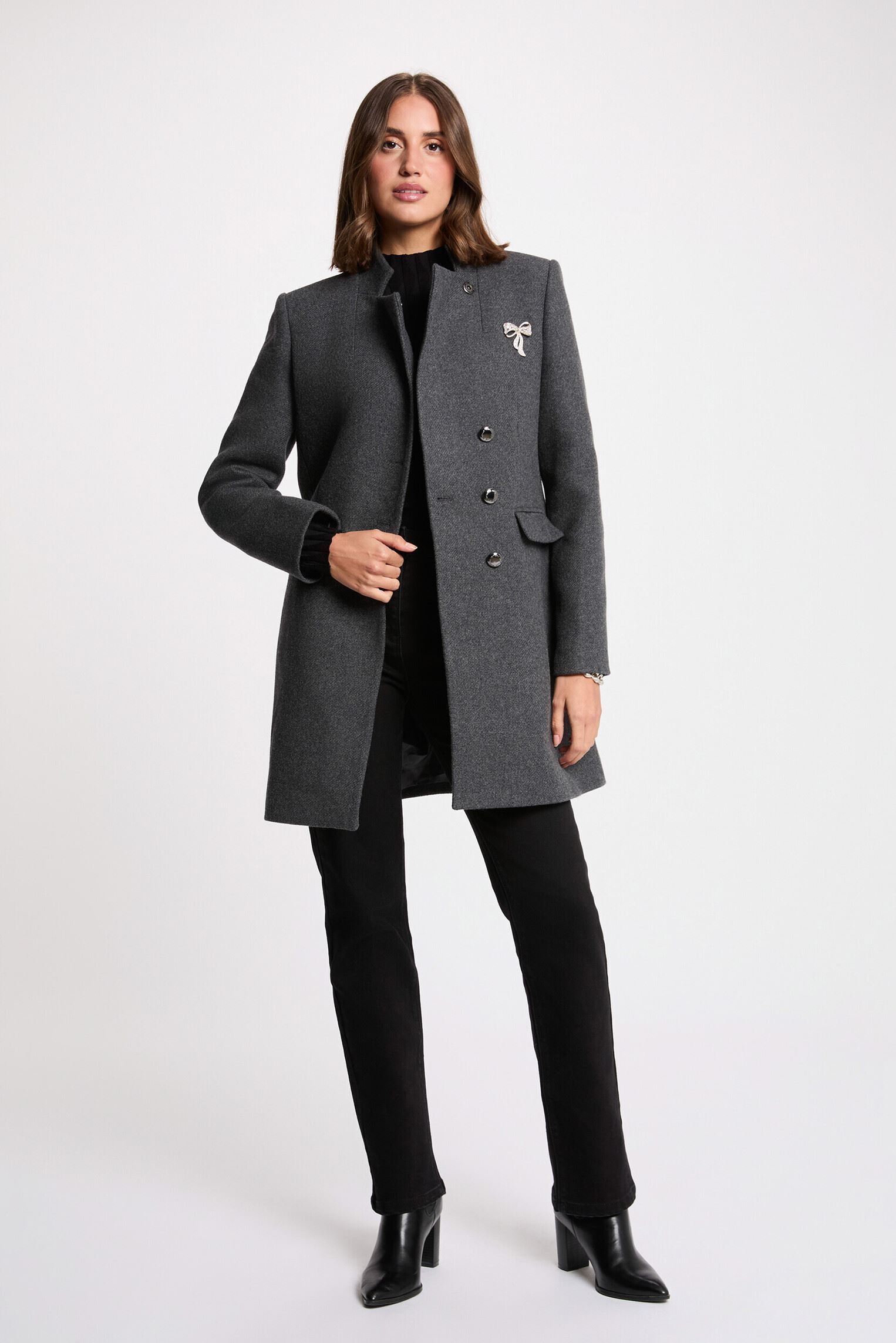 Morgan Manteaux 252-GBROCHE femme gris | Sarenza France