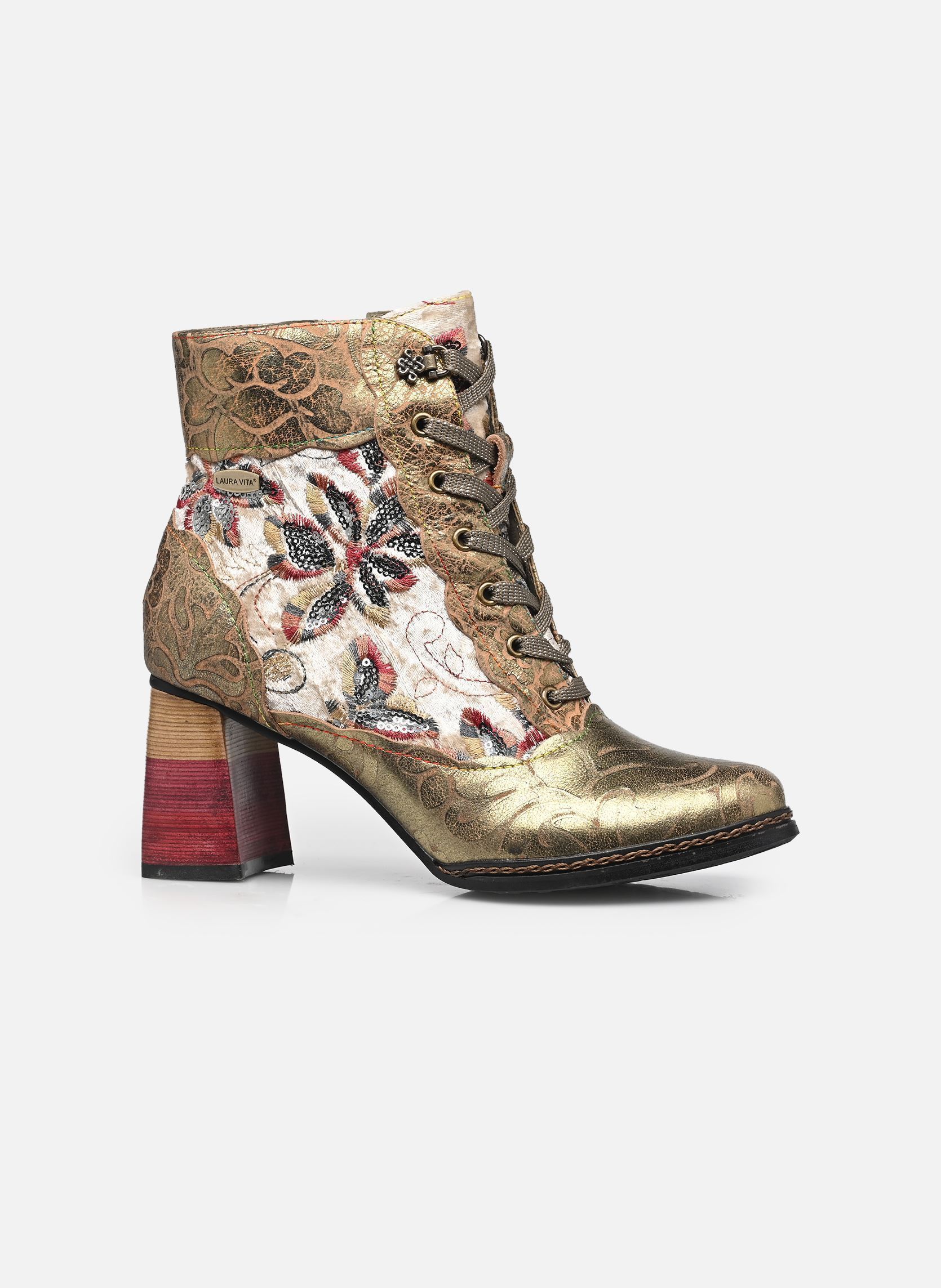 Laura Vita Bottines à lacets IDCANO 06 femme or et bronze | Sarenza France