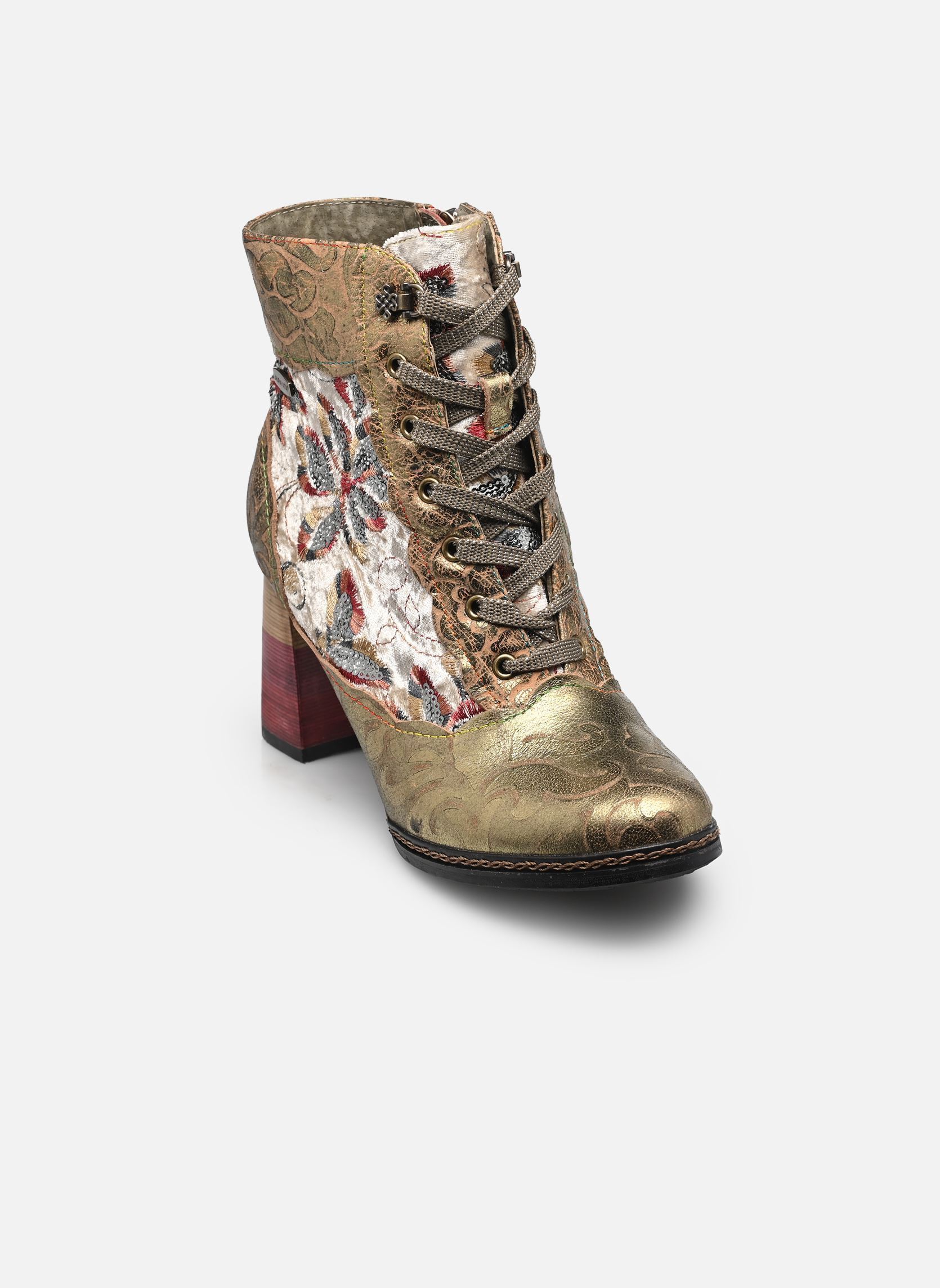 Laura Vita Bottines à lacets IDCANO 06 femme or et bronze | Sarenza France