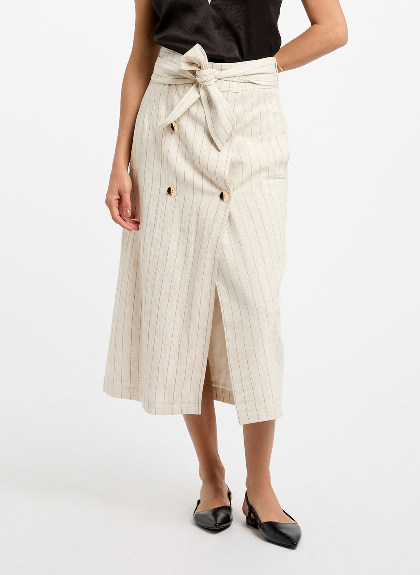 Morgan Jupes mi-longues Jupes longues - 252-JRIZ.F femme beige ...