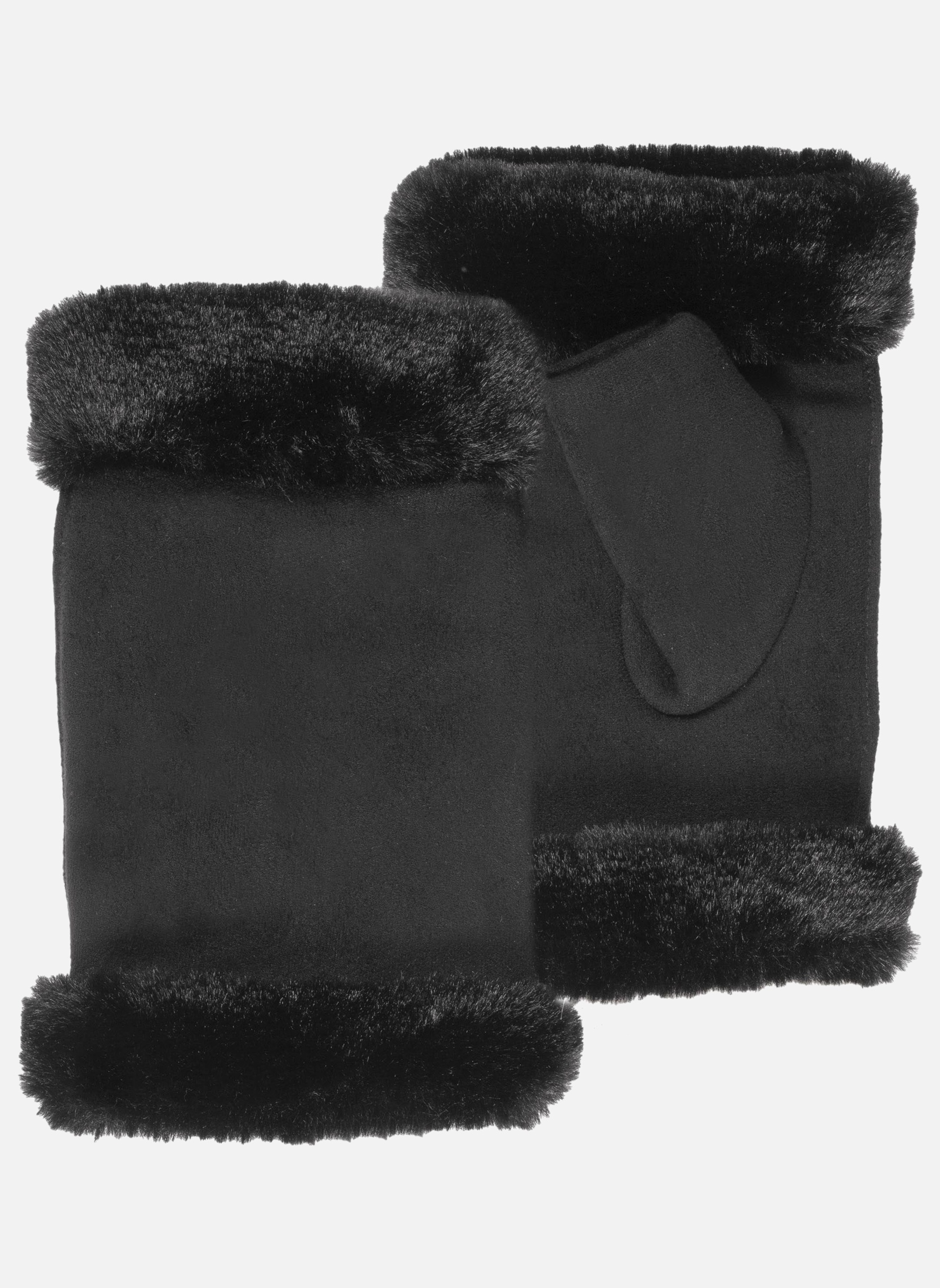 Isotoner Mitaines Mitaines fille 10/12 ans bord fourrure Noir noir ...