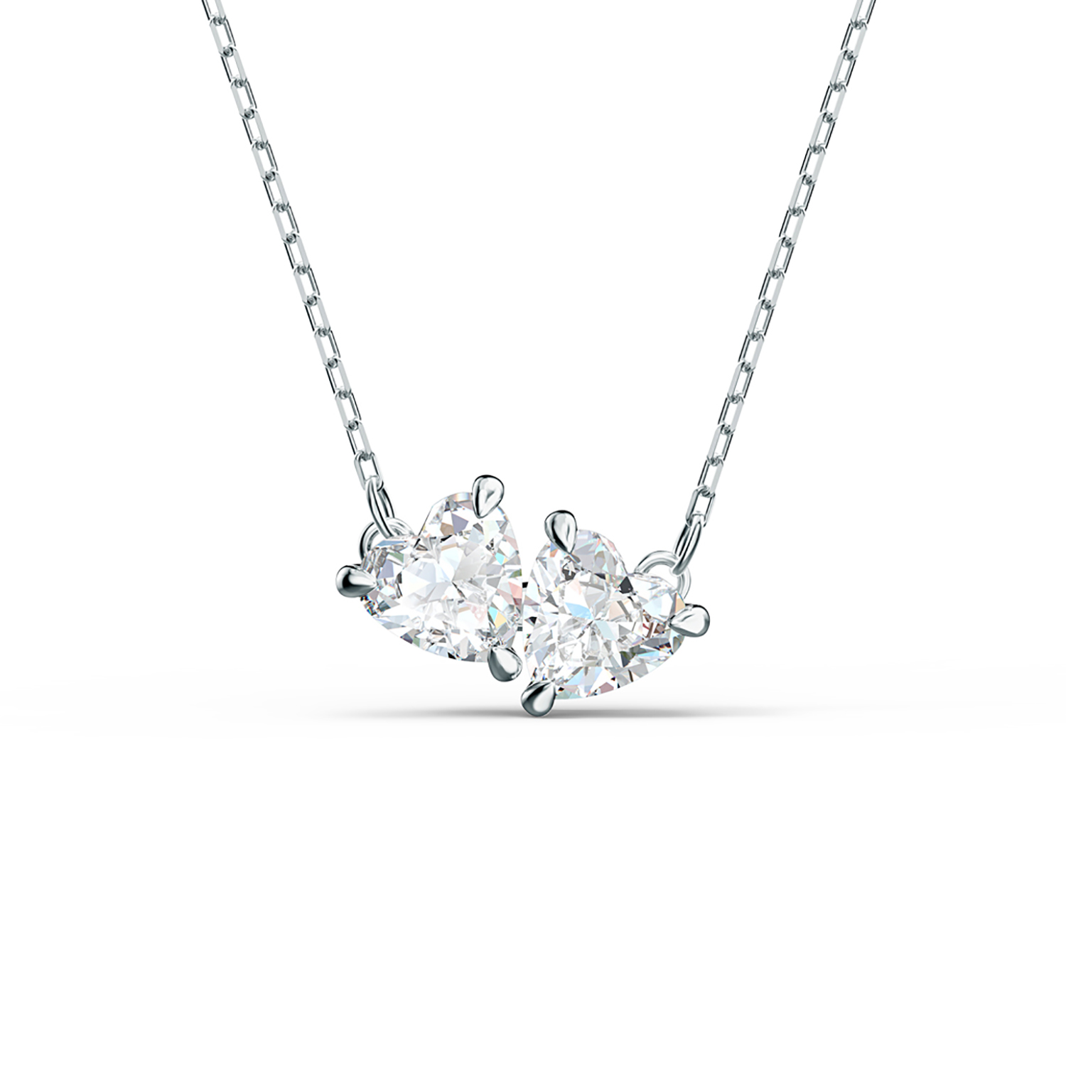 Swarovski Colliers Collier Swarovski Mesmera double coeur en cristal ...
