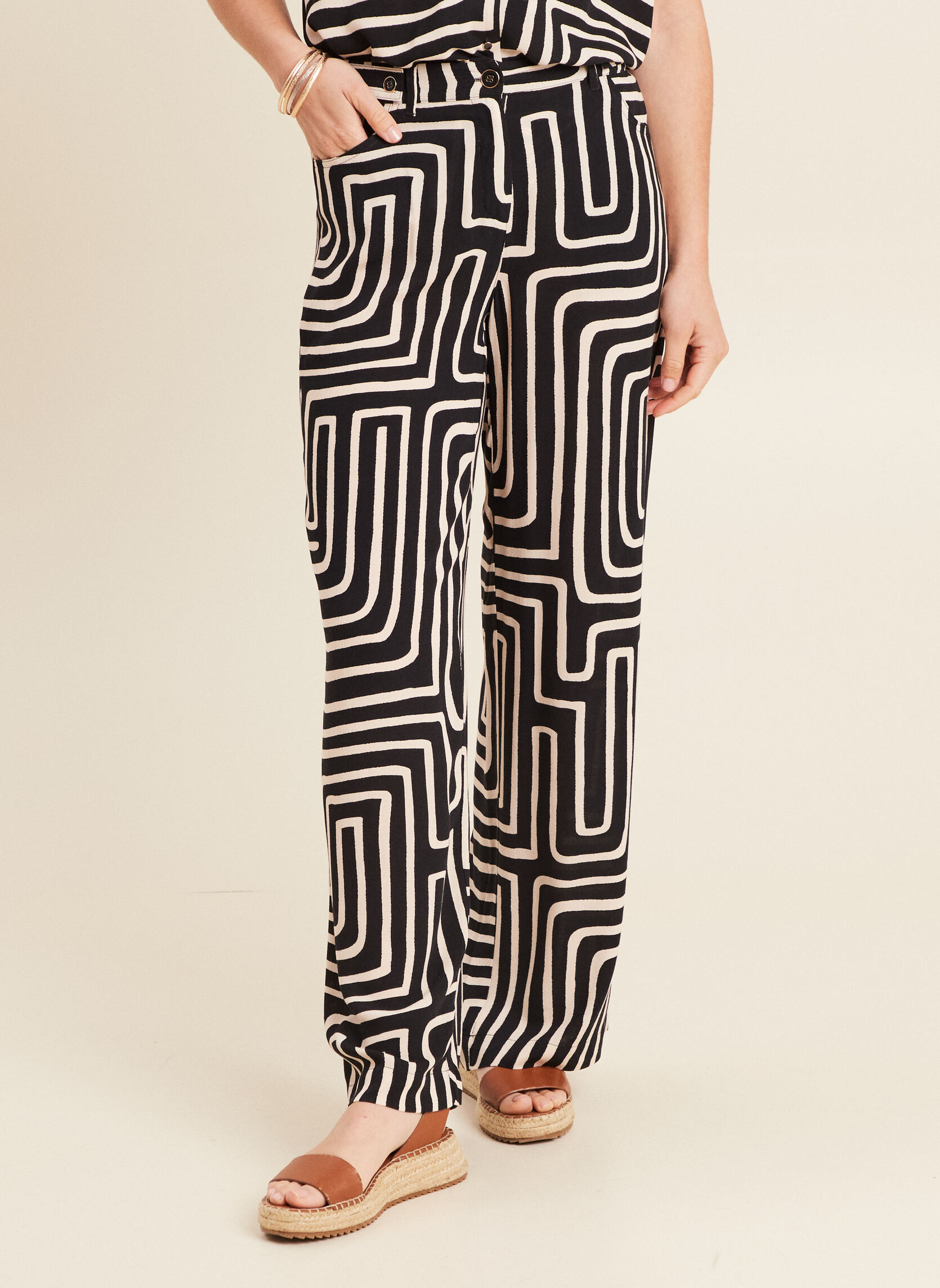 Bréal Pantalons droit Pantalons fluides - PETOCREPE femme noir ...
