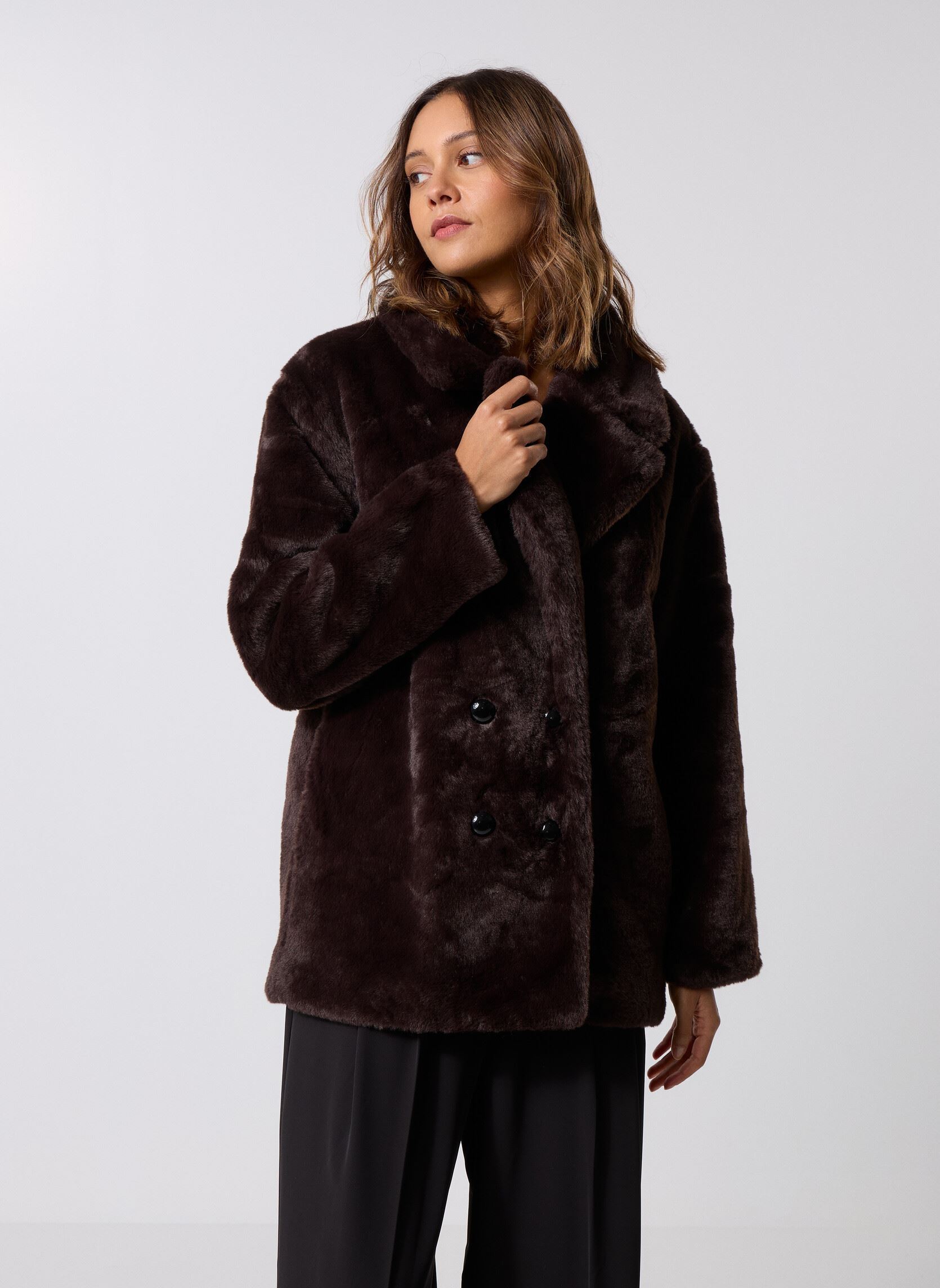 Molly Bracken Vestes fourrure P1817DH femme marron | Sarenza France