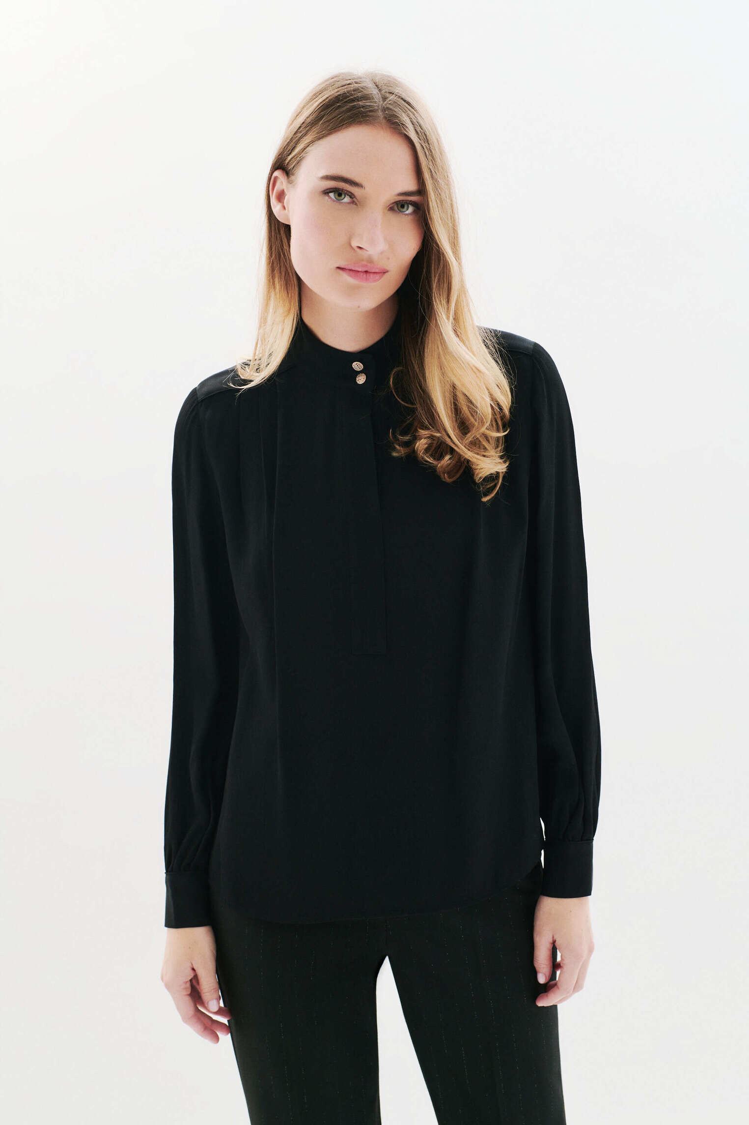 Caroll Langarm-Blusen 252C-COSMA damen schwarz - online kaufen ...