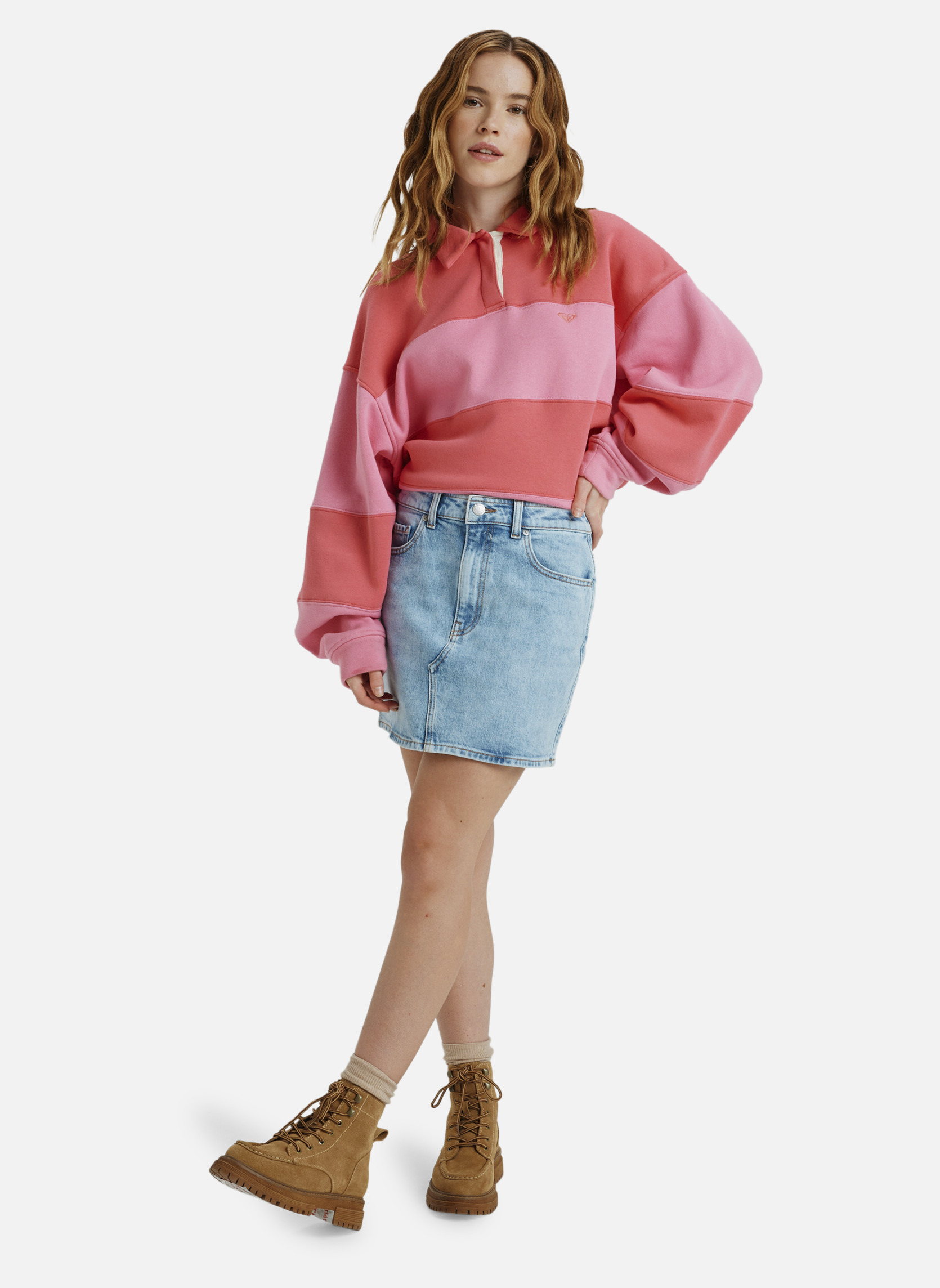 Roxy Jupes mi-longues Jupe courte en jean RAIN MINI SKIRT BEAU BLUE ...