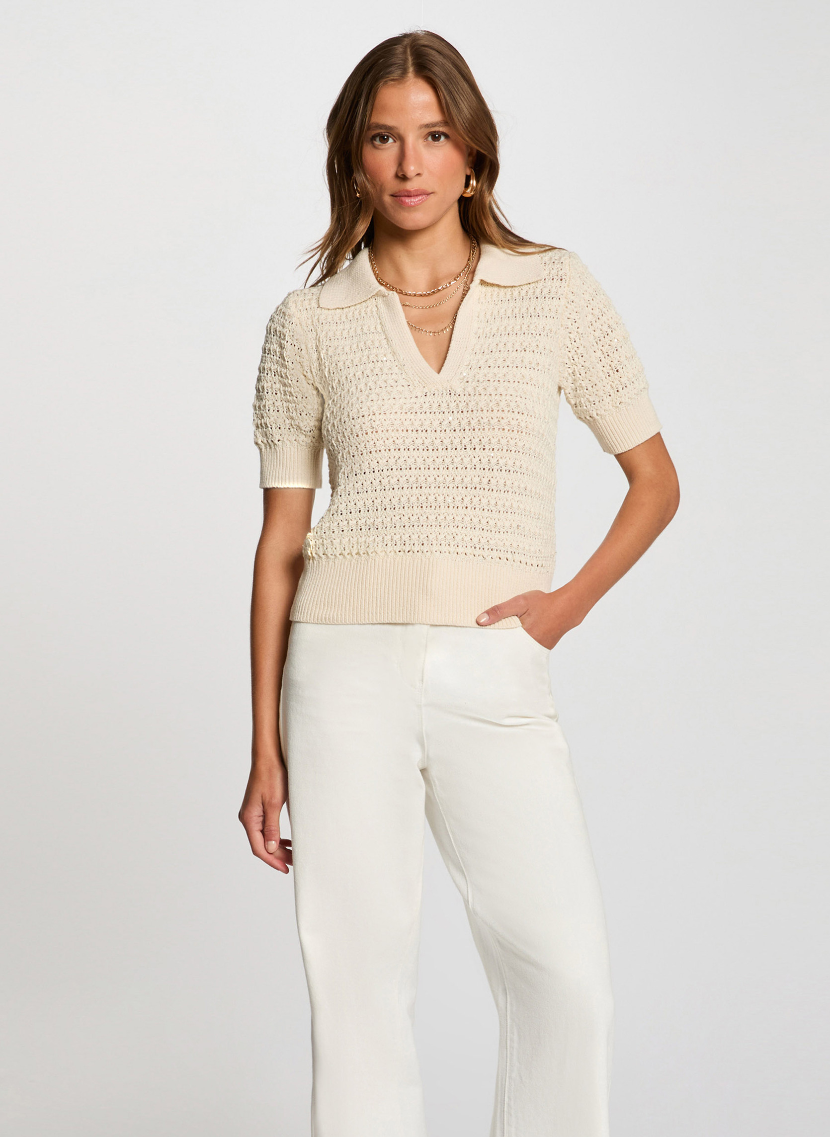 Morgan Pulls Pulls manches courtes - 252-MDEFILE femme blanc | Sarenza ...