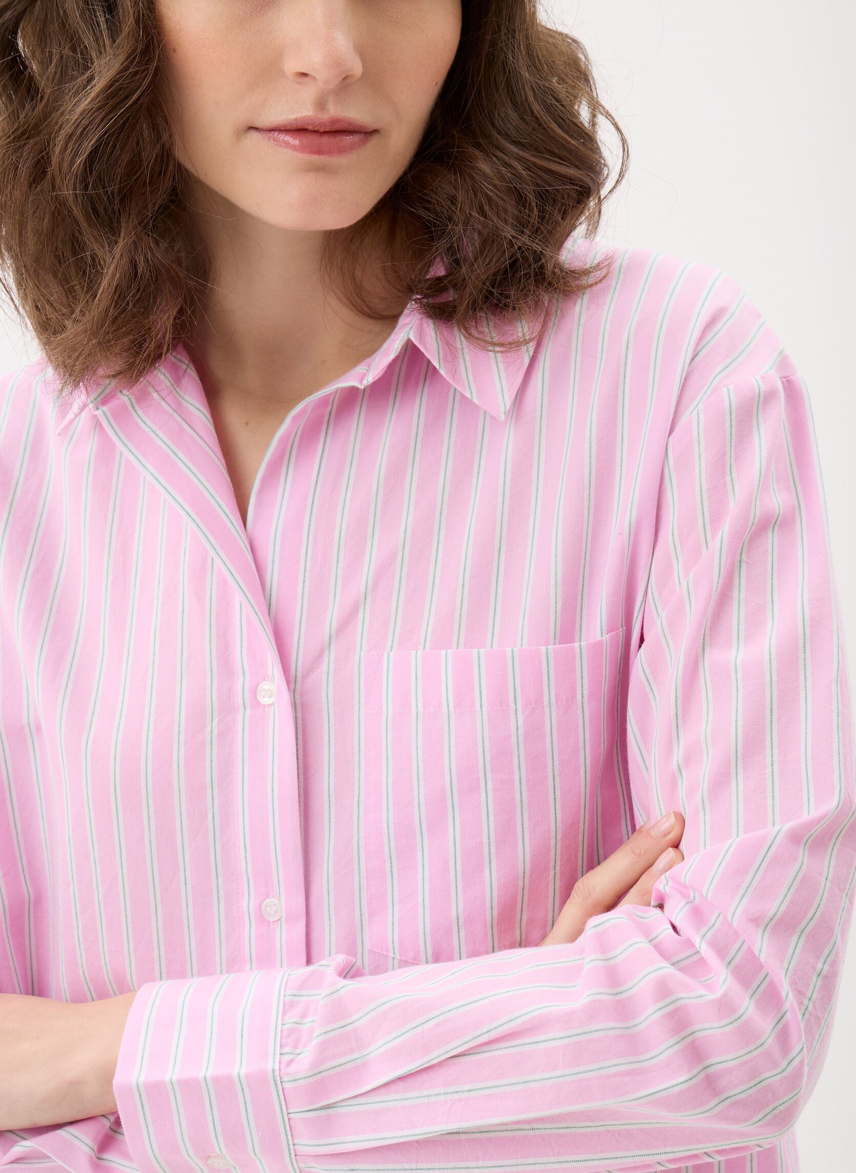 MADE BY Chemises manches longues Chemise rayures - CHESTRIPE femme rose ...