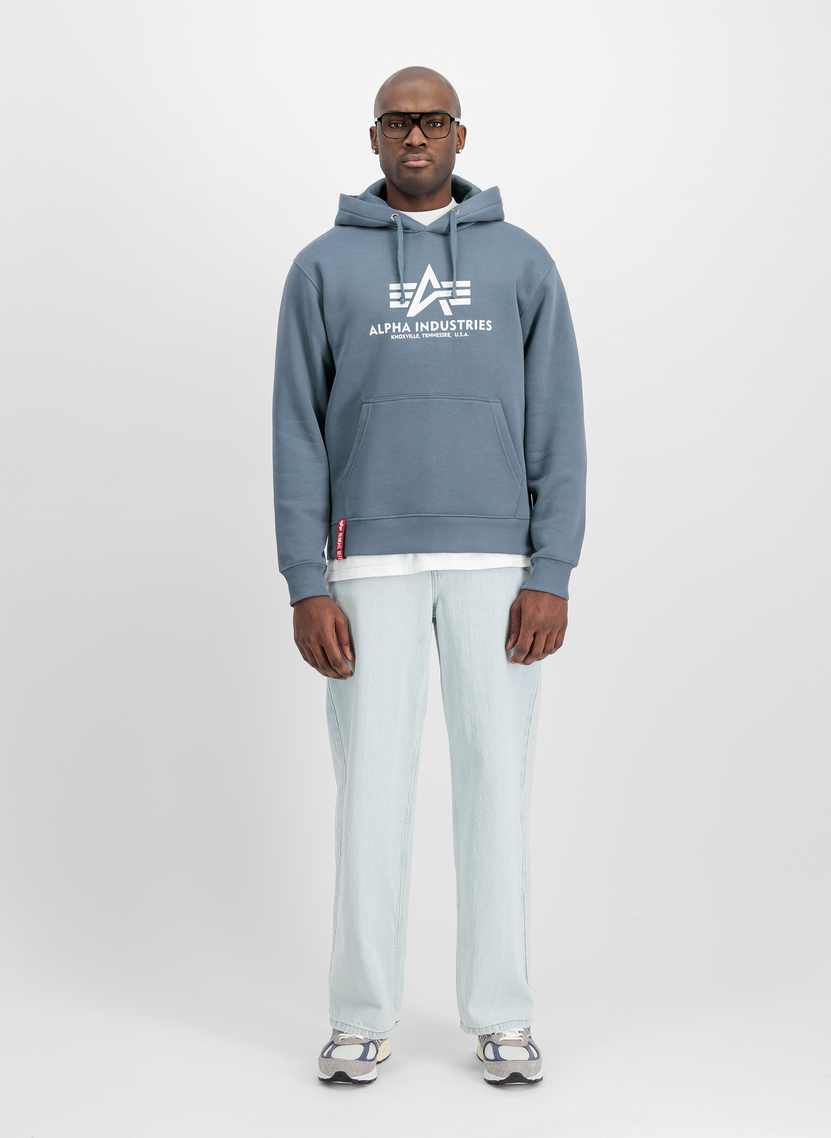 Alpha Industries Sweats à capuche Basic Big Logo Hoodie homme bleu ...