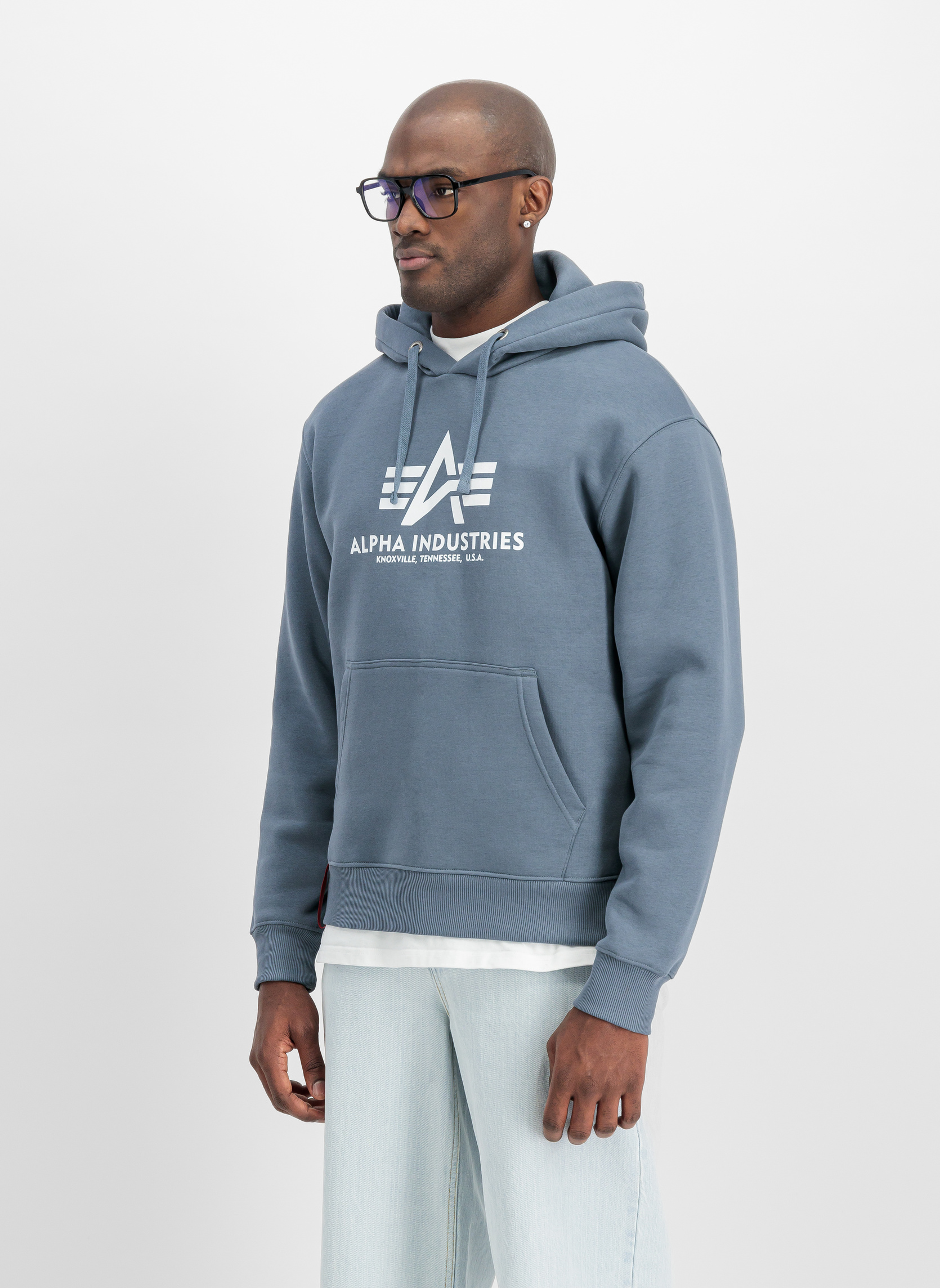 Alpha Industries Sweats à capuche Basic Big Logo Hoodie homme bleu ...