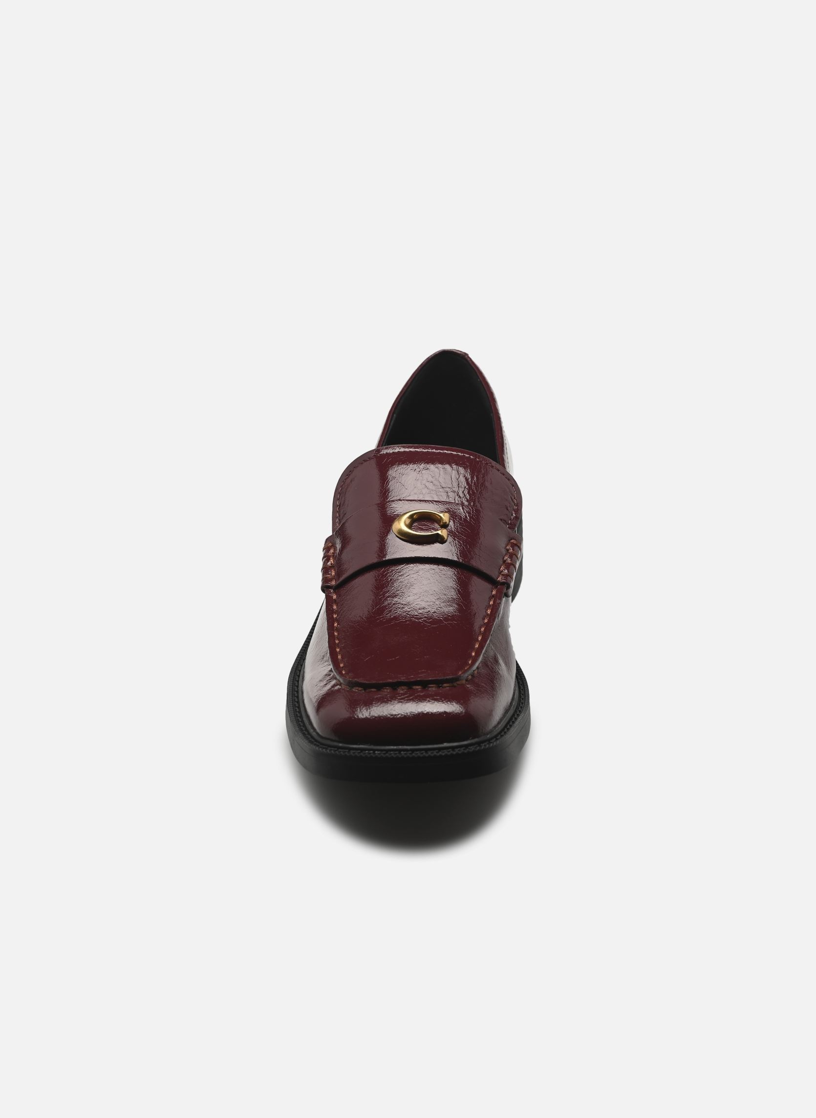 Coach Mocassins glazed leather penny loafer femme bordeaux | Sarenza France