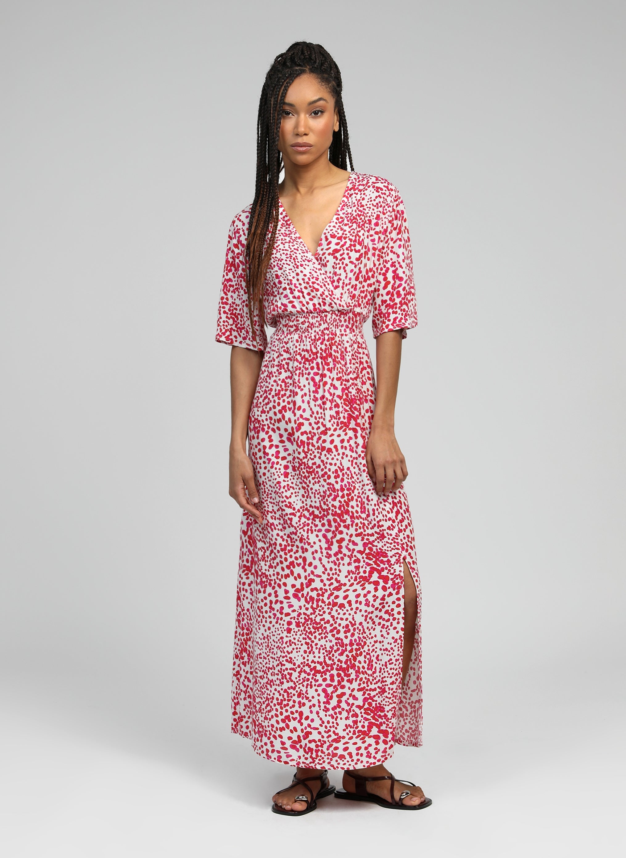 An'ge Robes ROBE LONGUE MESUNA palia rose femme rose | Sarenza France