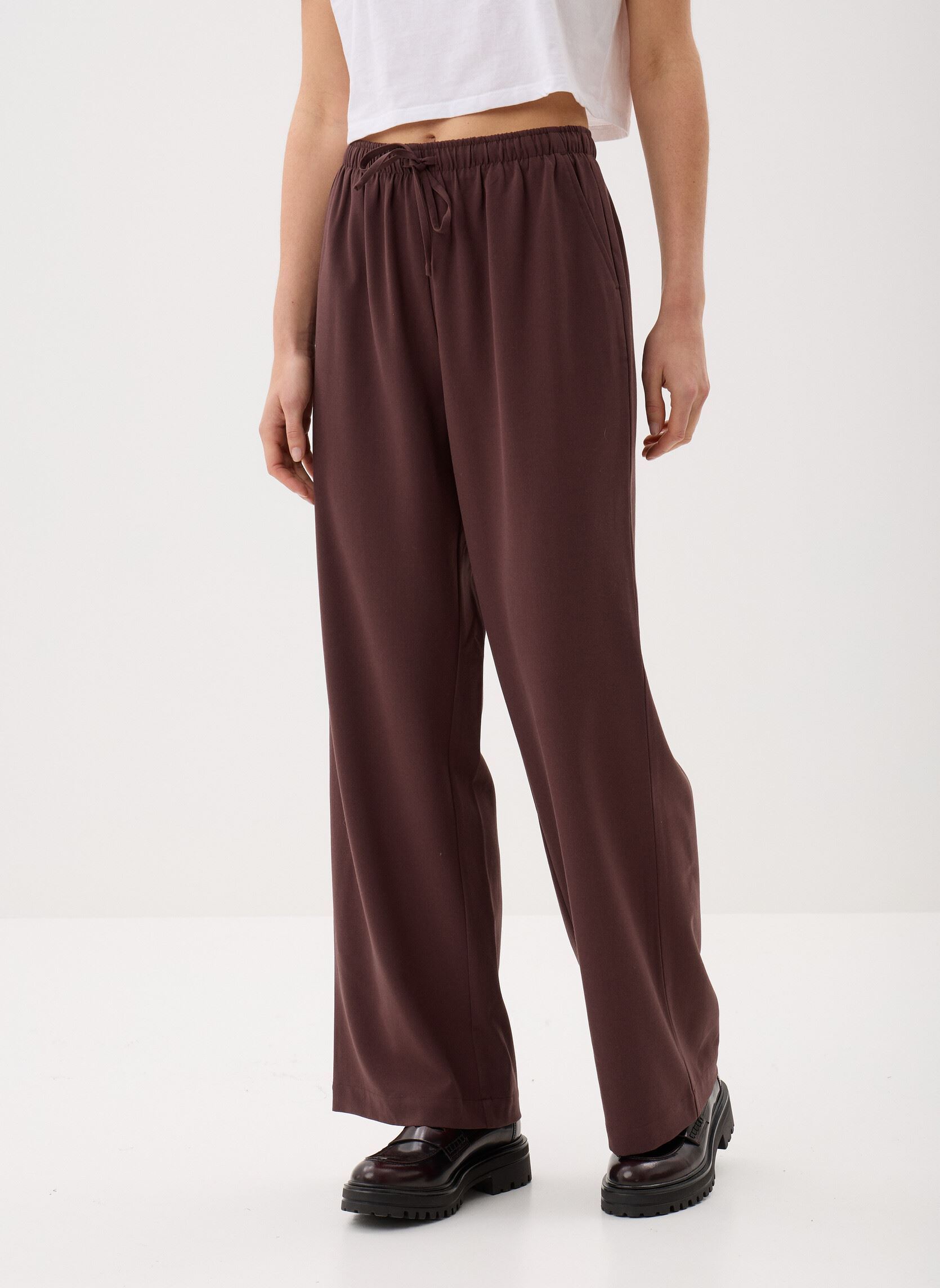 Georgia Rose Pantalons larges PANTA-FLUIDE femme marron | Sarenza Belgique