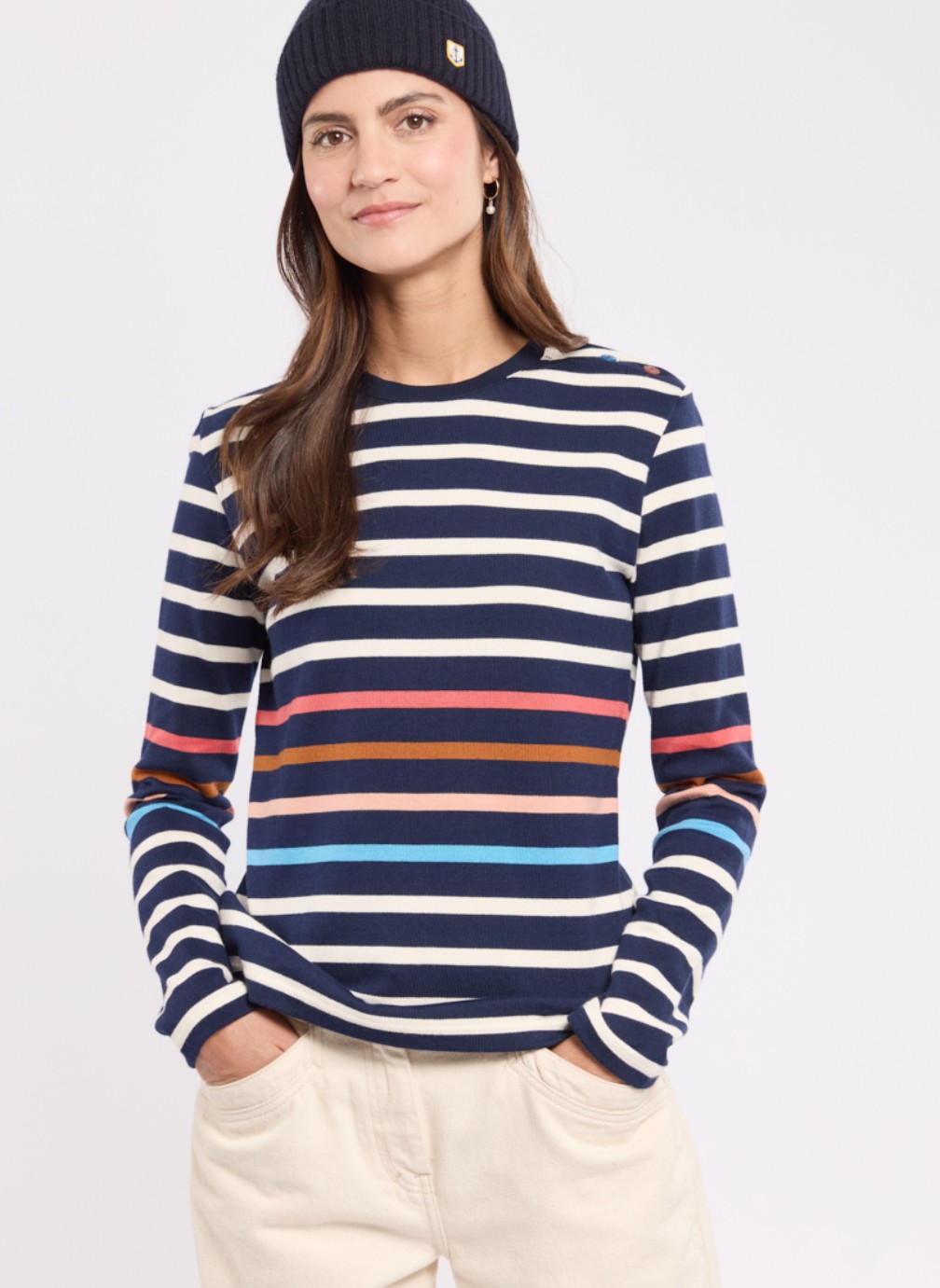 Armor Lux Tee-shirts manches courtes Marinière Deauville seal/nat/cend ...