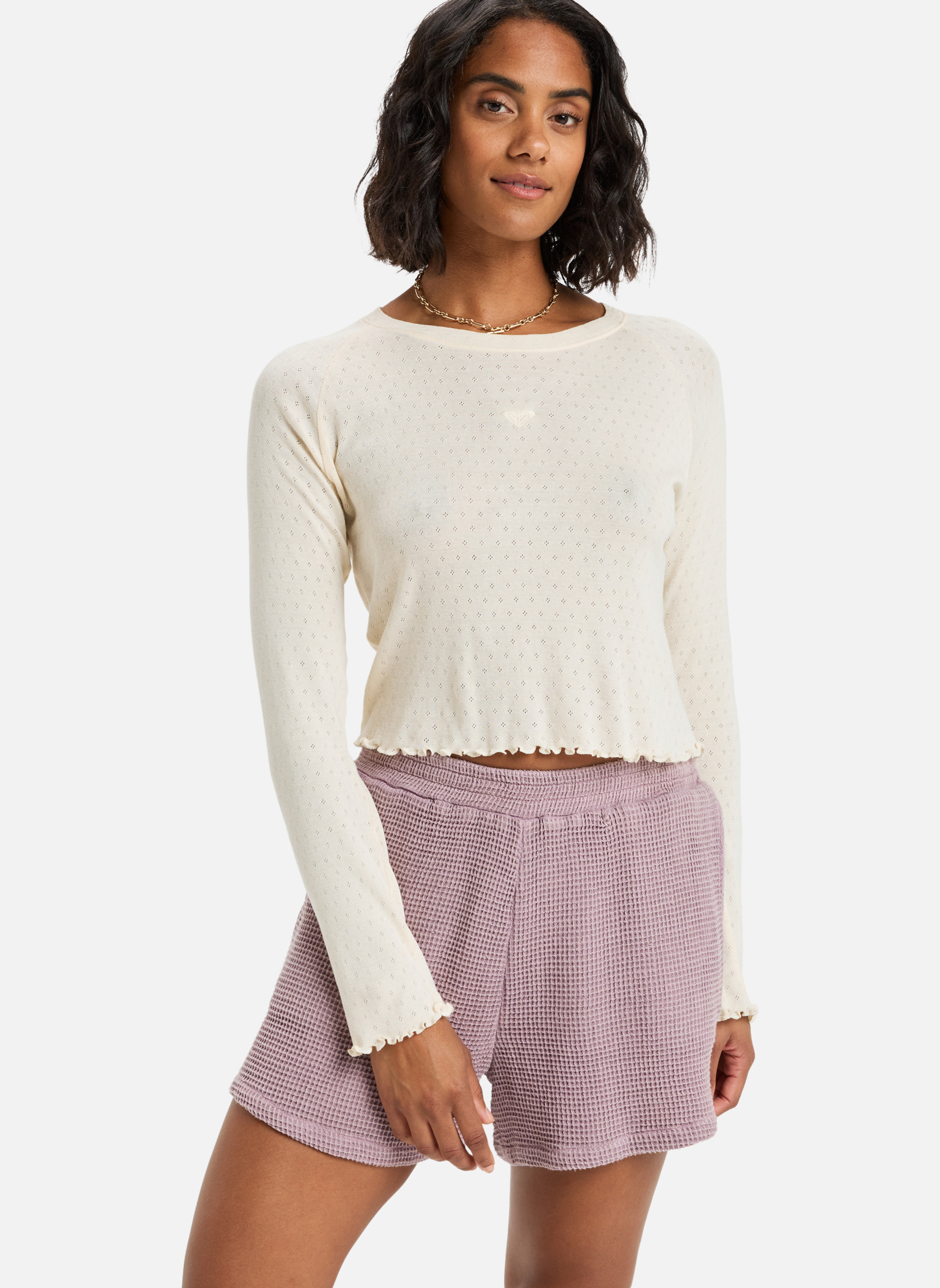 Roxy Shorts Short taille élastique LEKEITIO BAY WAFFLE. violet ...