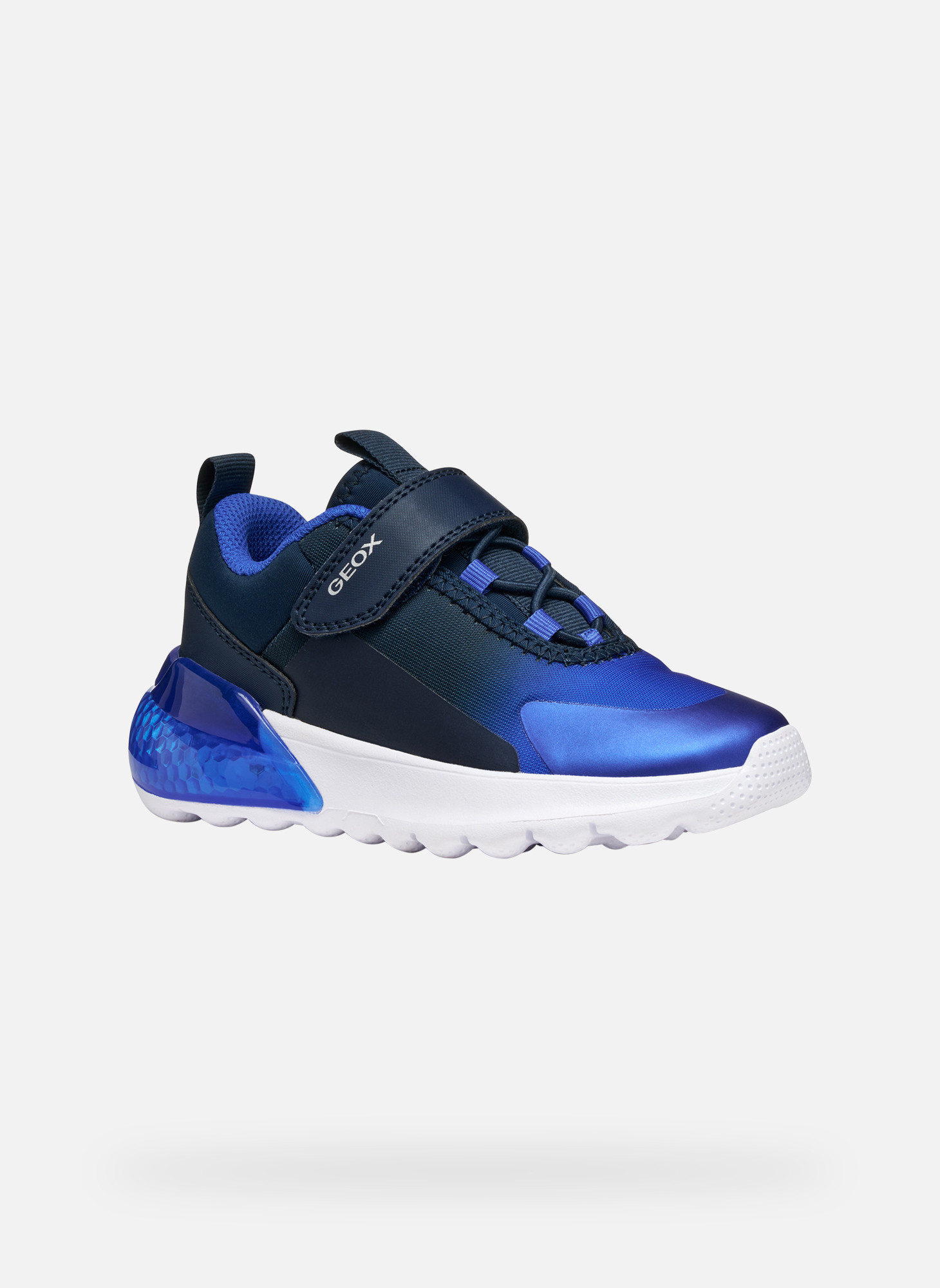 Geox Baskets basses J ACTIVART ILLUMINUS BOY garçon bleu | Sarenza France