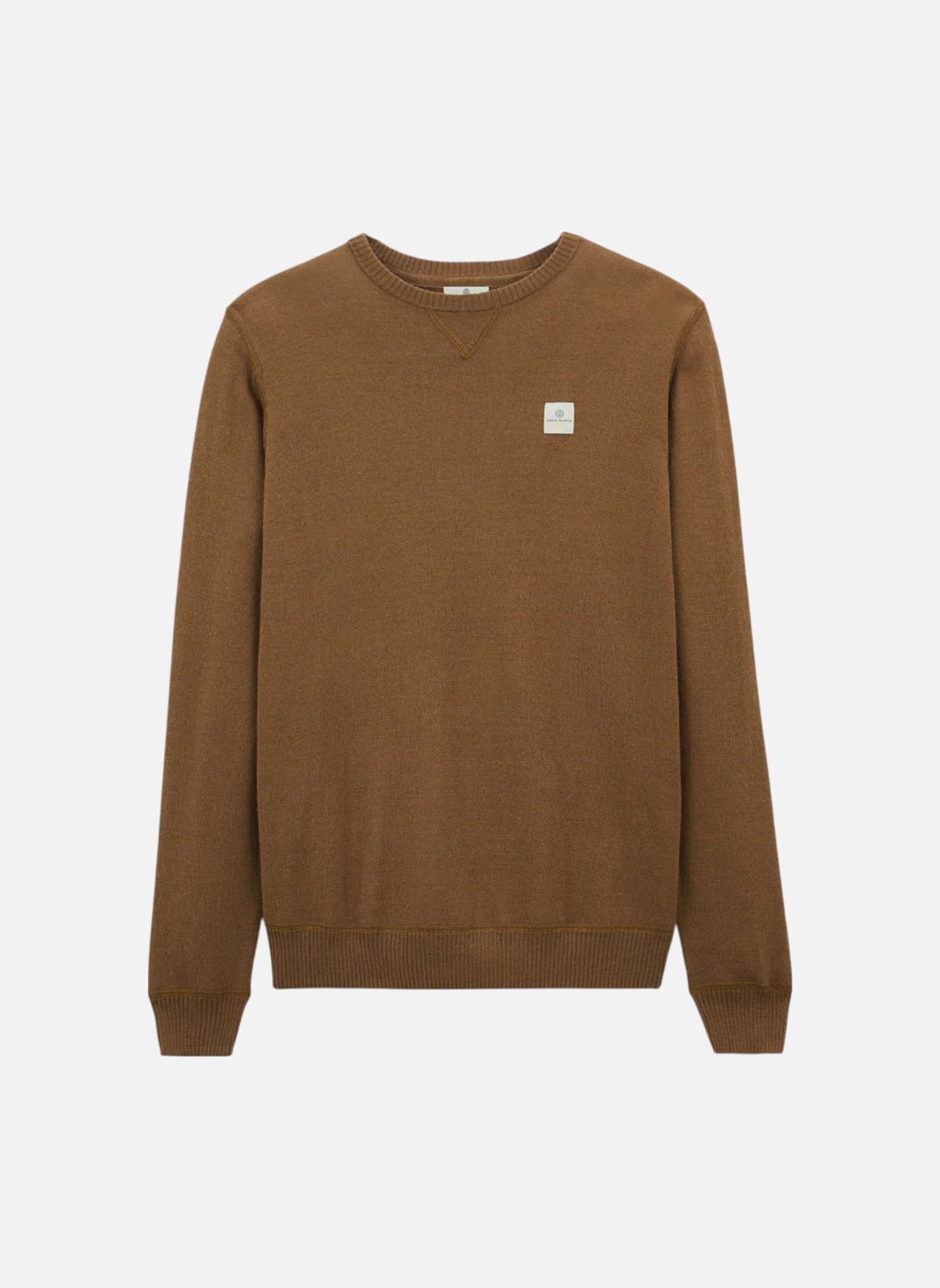 Serge Blanco Pulls Pull col rond marron noisette Murat PLAY homme ...