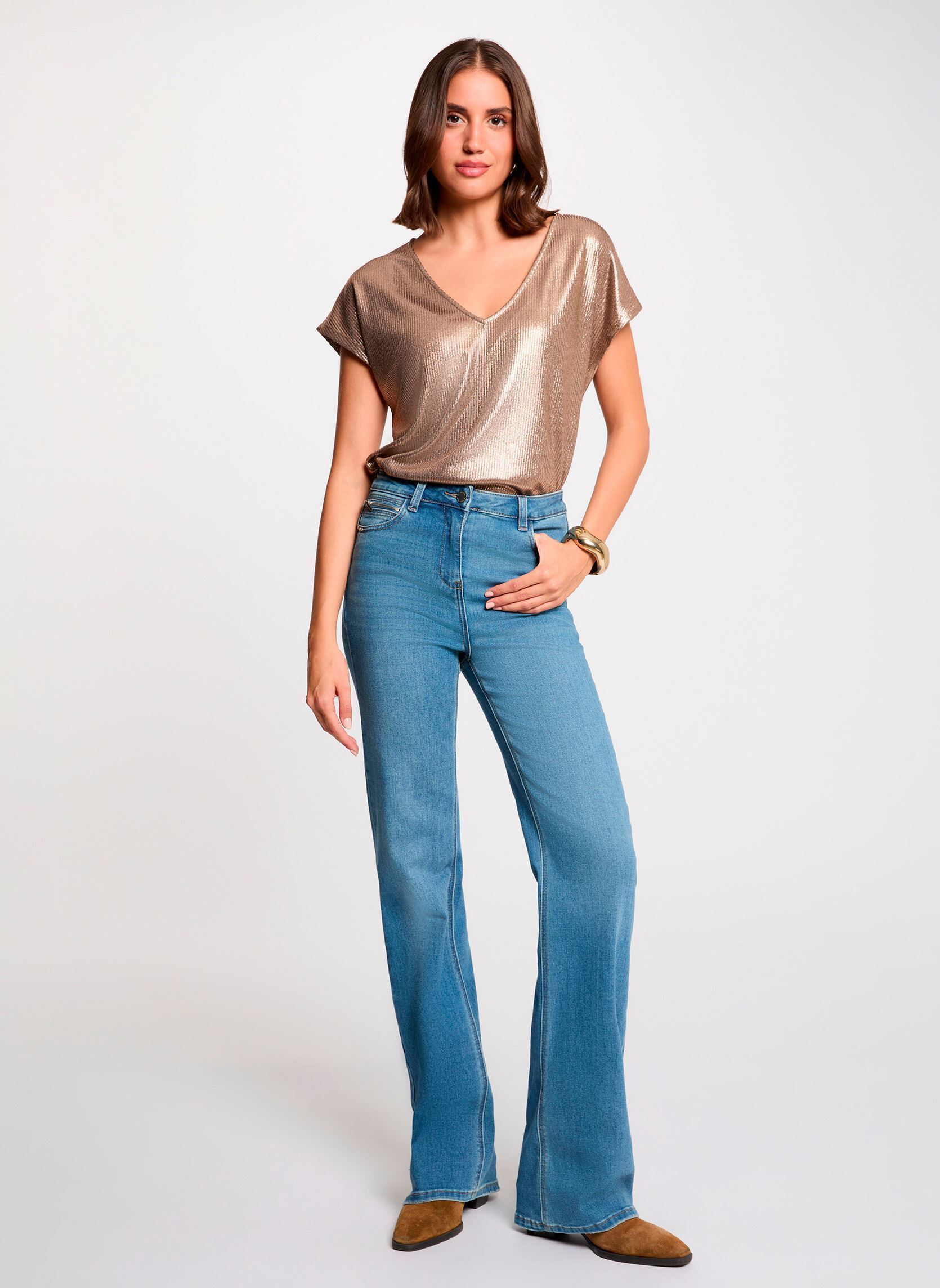 Morgan Tee-shirts manches courtes 252-DWHITE femme or et bronze ...