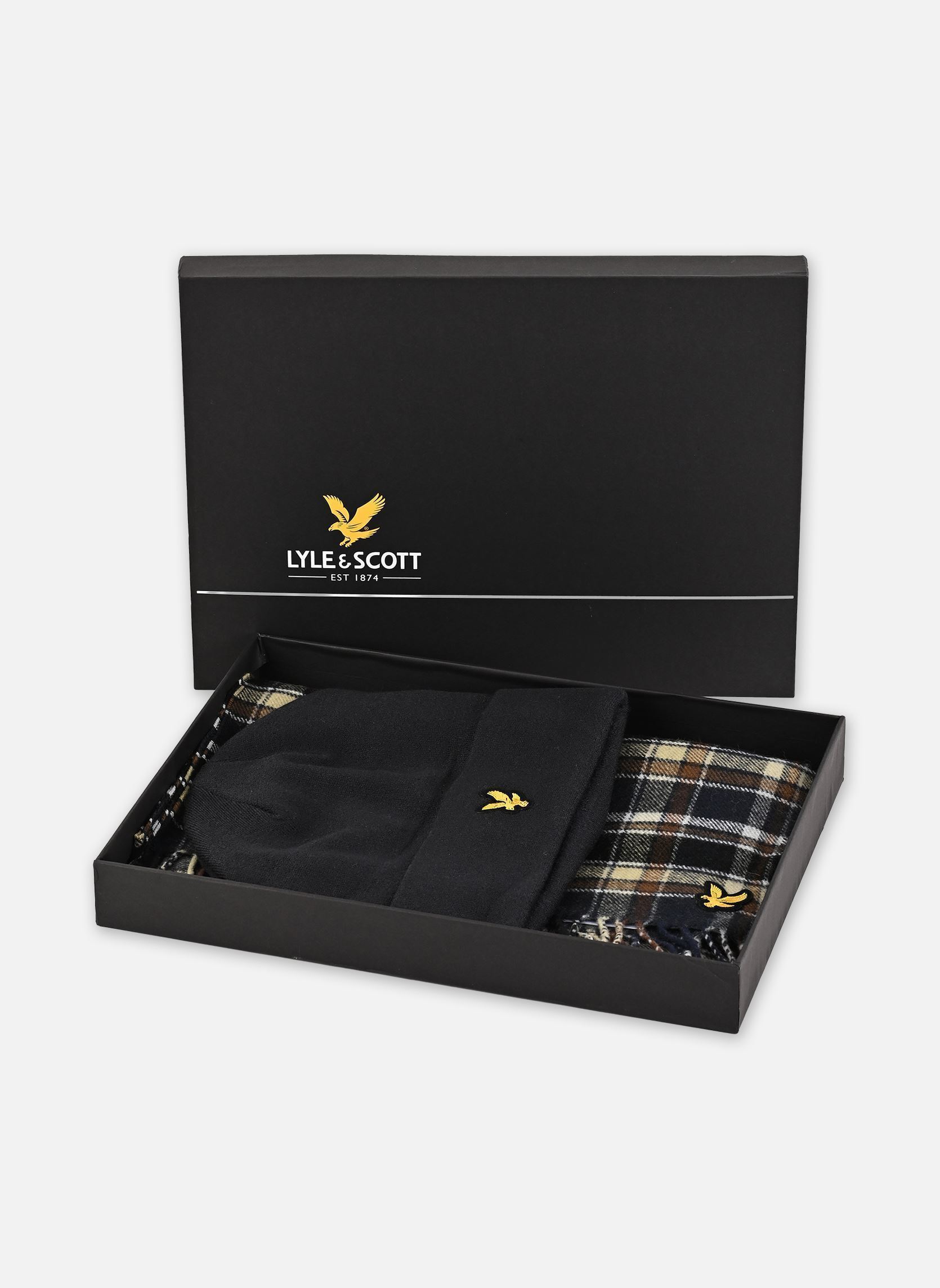 Lyle & Scott Bonnets Lambswool Blend Scarf And Beanie Set homme bleu ...