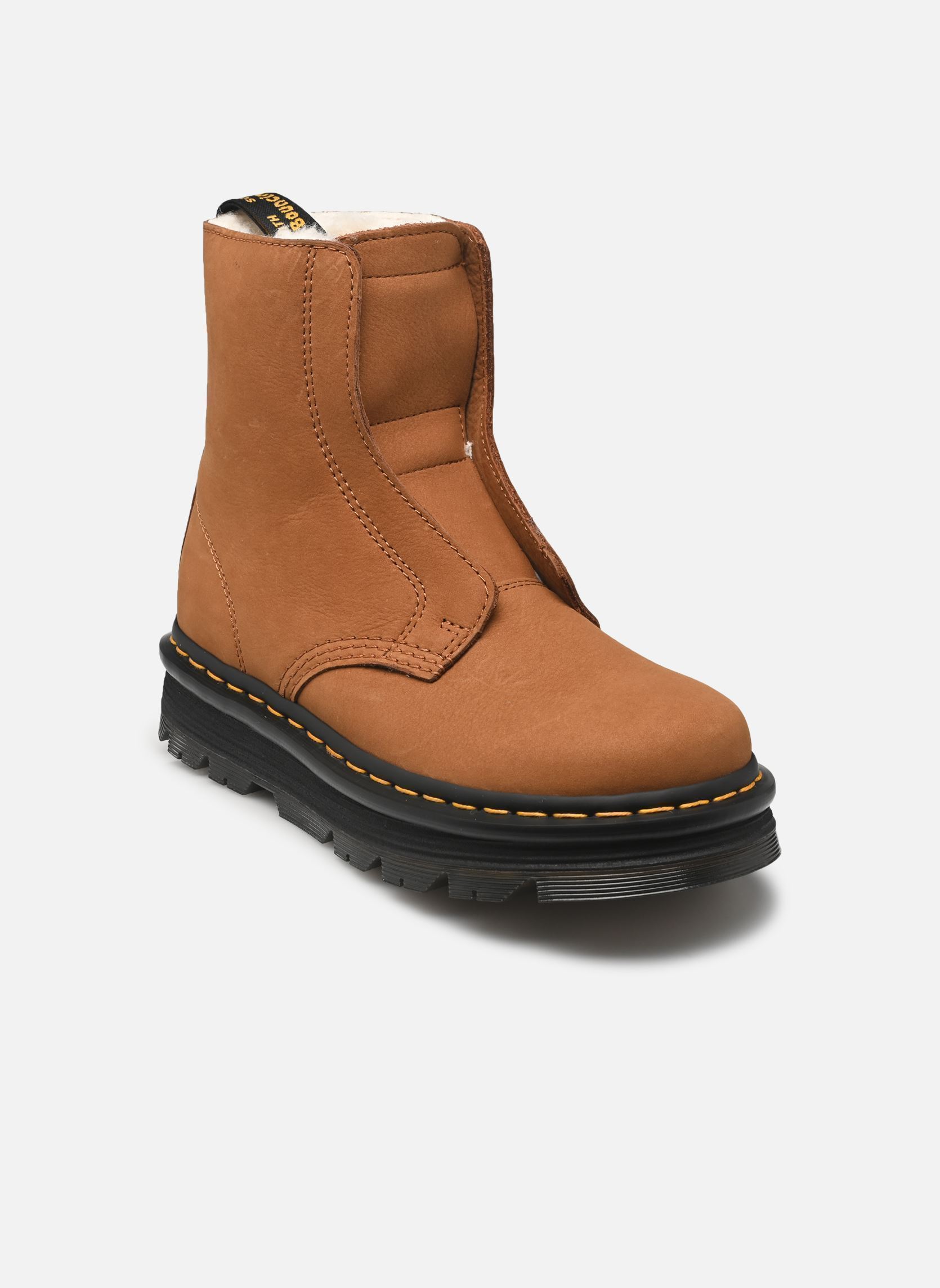 Dr. Martens Bottines fourrées Zebzag Laceless Wl femme marron | Sarenza ...