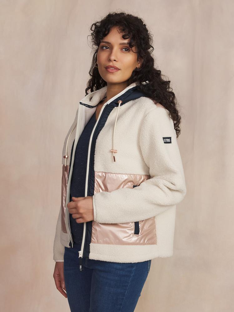 TBS Vestes polaires Sweat zippé PAULAZIP BLANC/ECRU femme blanc ...
