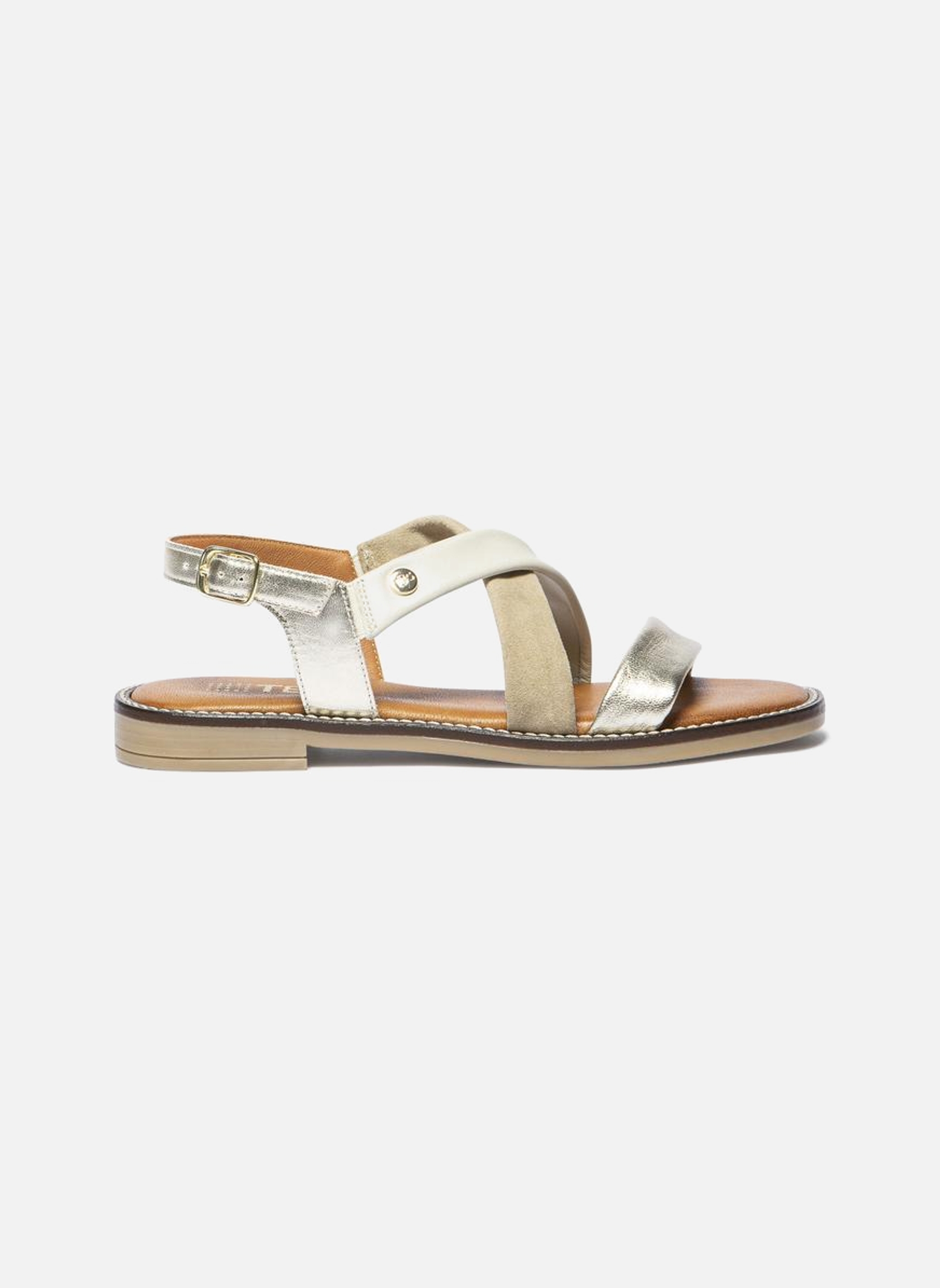 TBS Sandales Mules VENEZIA PLATINE / CAMEL femme beige | Sarenza France