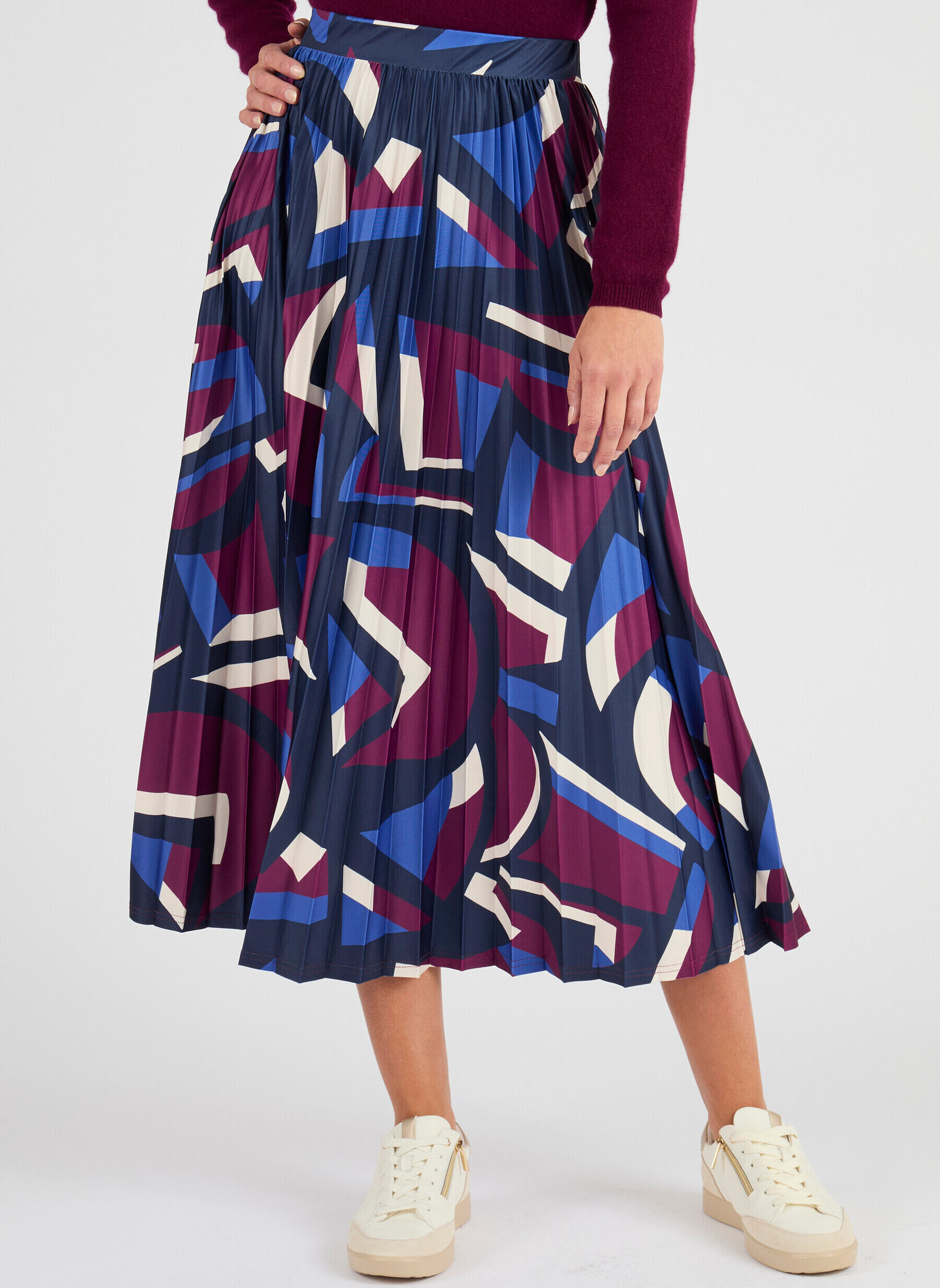 Damart Jupes mi-longues Jupe maille, plissé soleil femme rouge ...