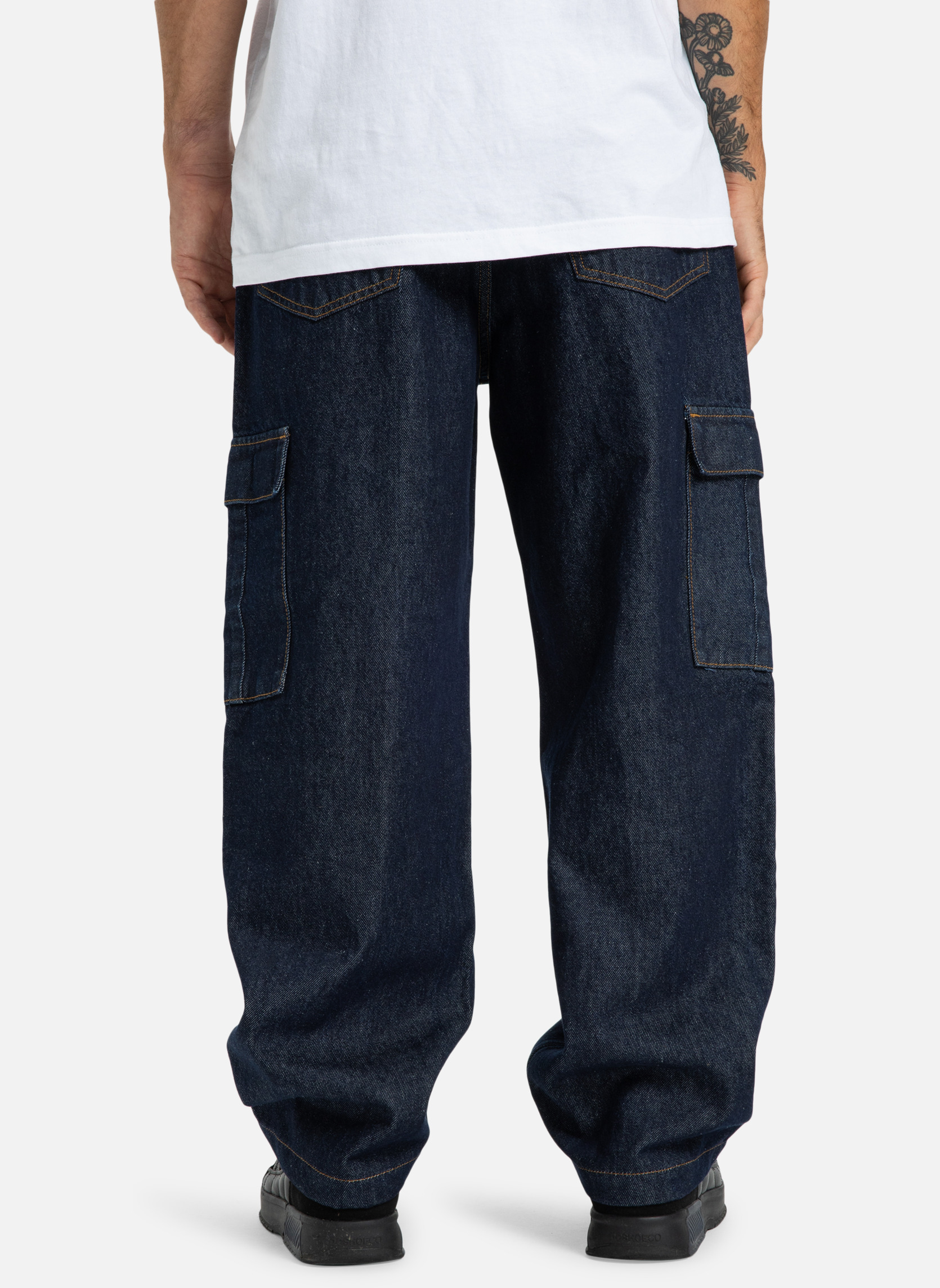 DC Shoes Pantalons droits Jean en denim WORKER BAGGY DENIM CARGO RIR ...