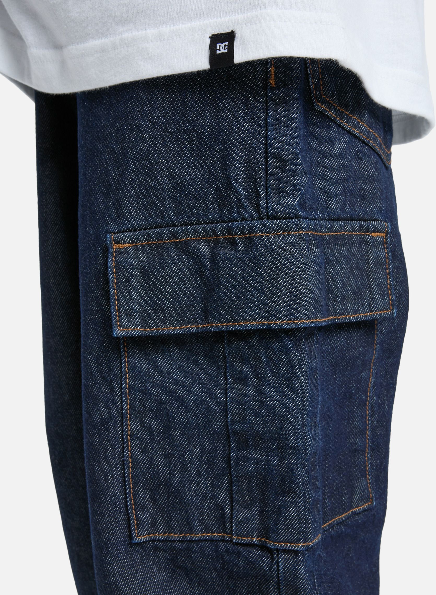 DC Shoes Jeans droits Pantalon en jean BAGGY CARGO INDIGO DYE. garçon ...