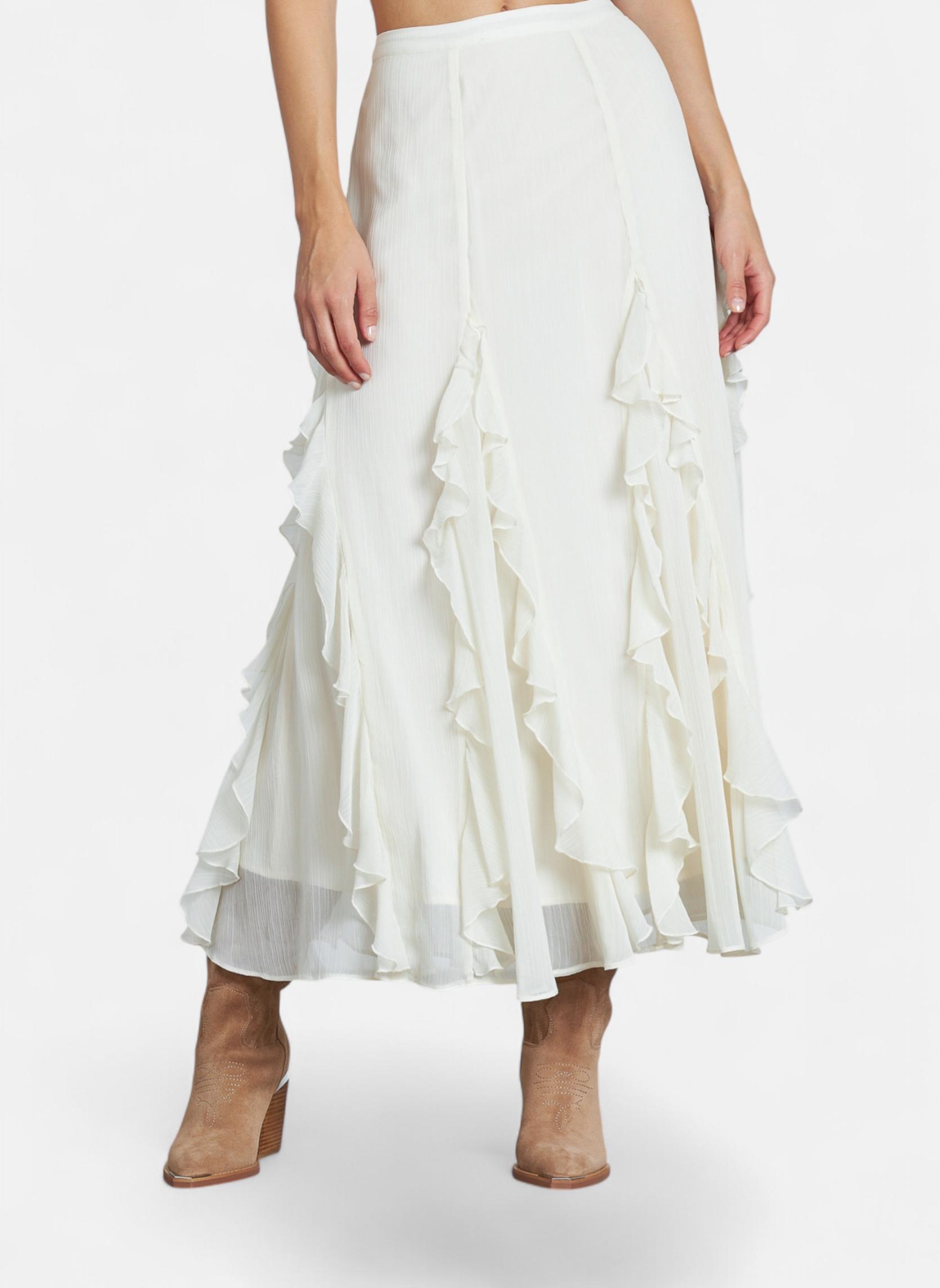 Alma en Pena Jupes mi-longues Jupe I25CL1800 Blanc femme blanc ...