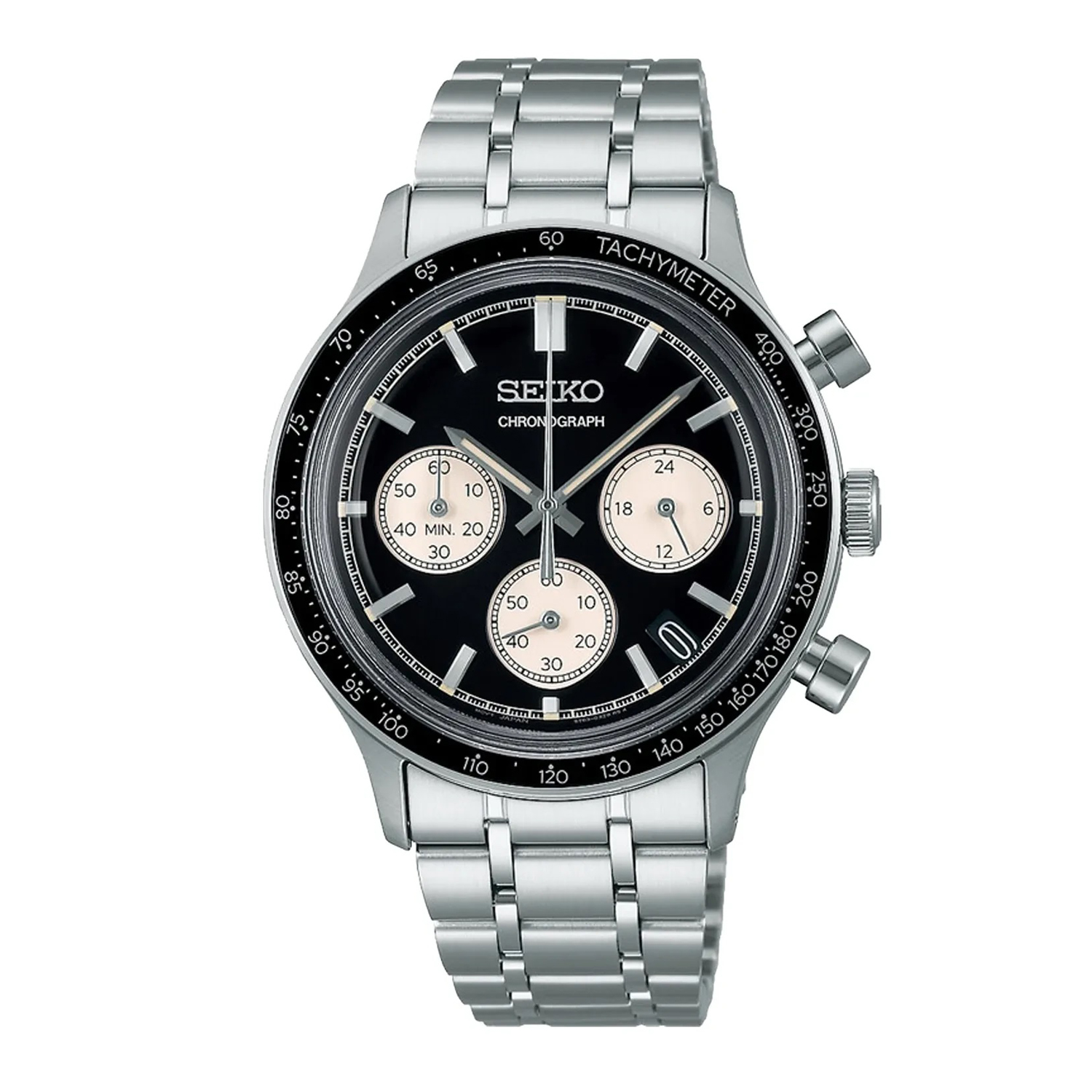 Seiko Montres Montre Seiko chrono et tachymètre fond noir blanc ...